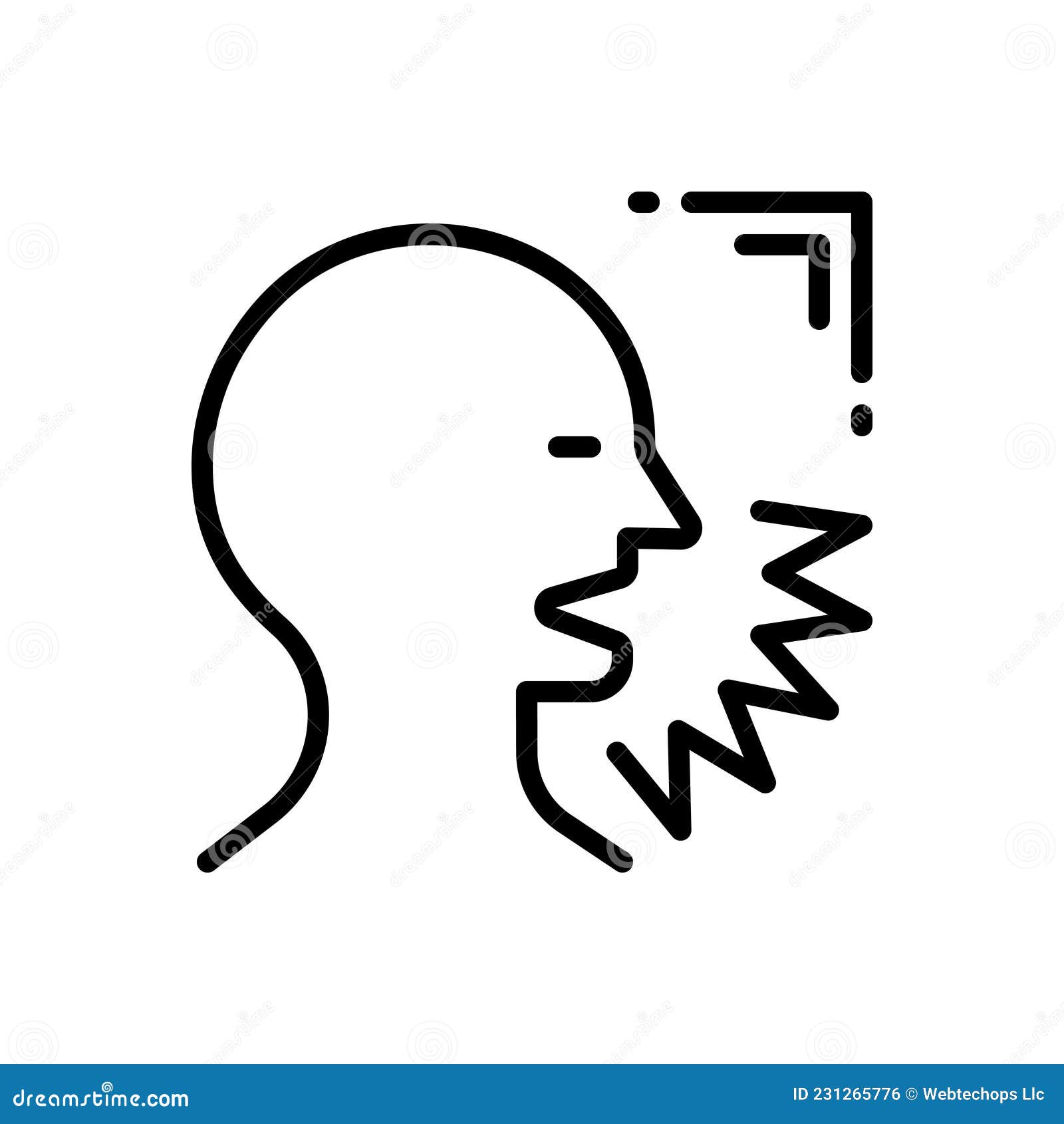 Black Line Icon for Shout, Exclaim and Scream Stock Vector ...