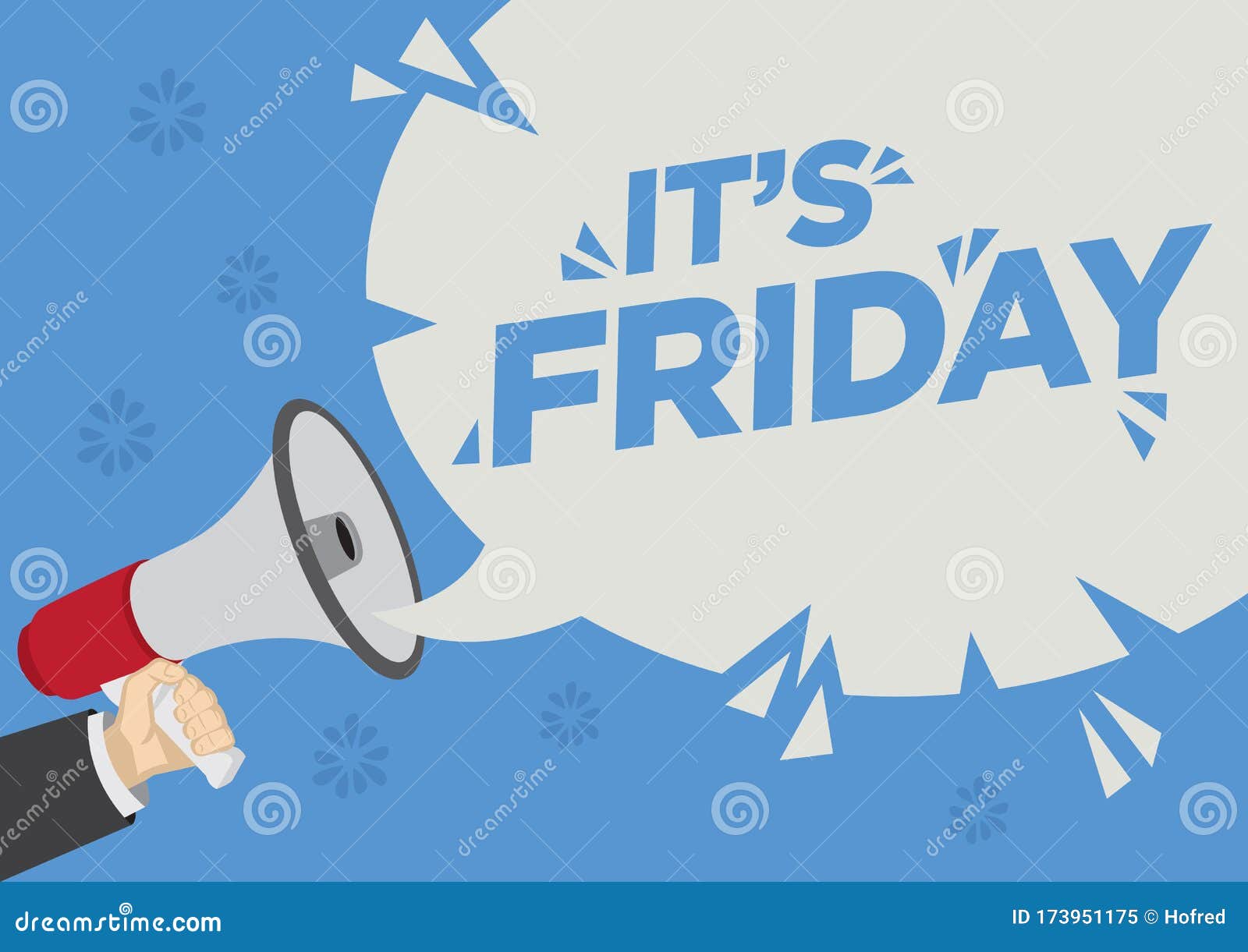 Shout Out of Itâ€™s Friday with a Megaphone. Vector Illustration Stock ...