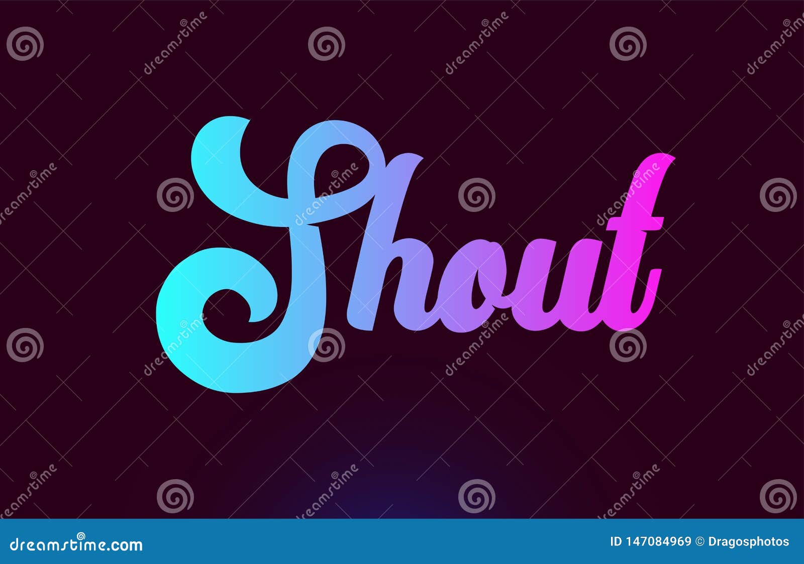 Shout Pink Word or Text for Typography Logo Design Stock Illustration ...