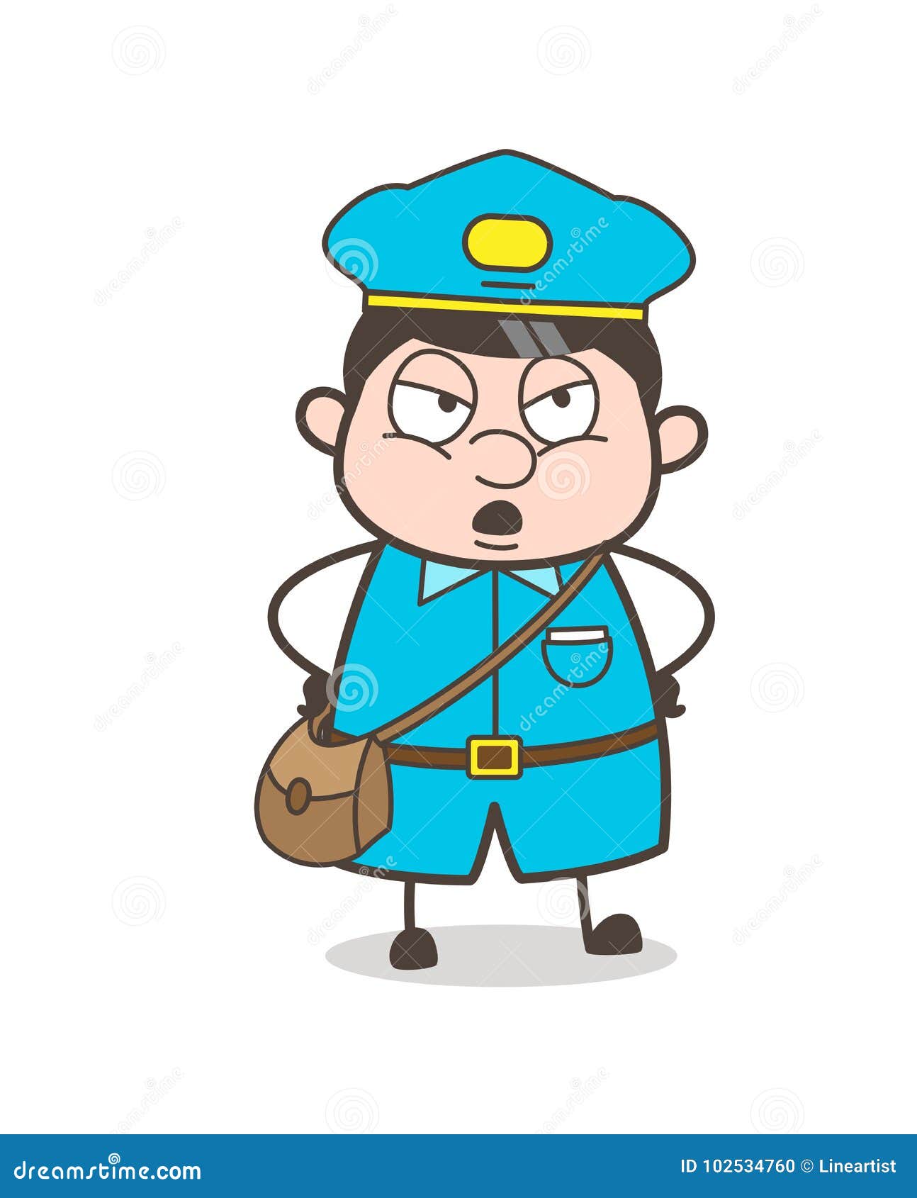 Shouting Angry Postman Character Stock Illustration - Illustration of ...
