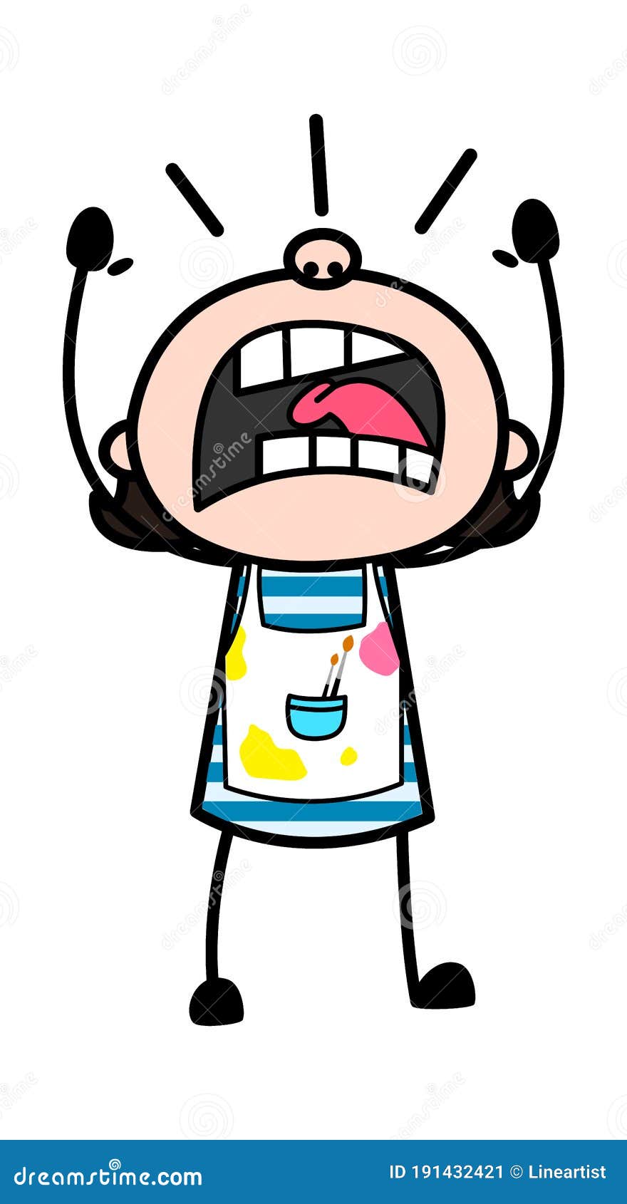 Shouting Artist Cartoon stock illustration. Illustration of furious ...