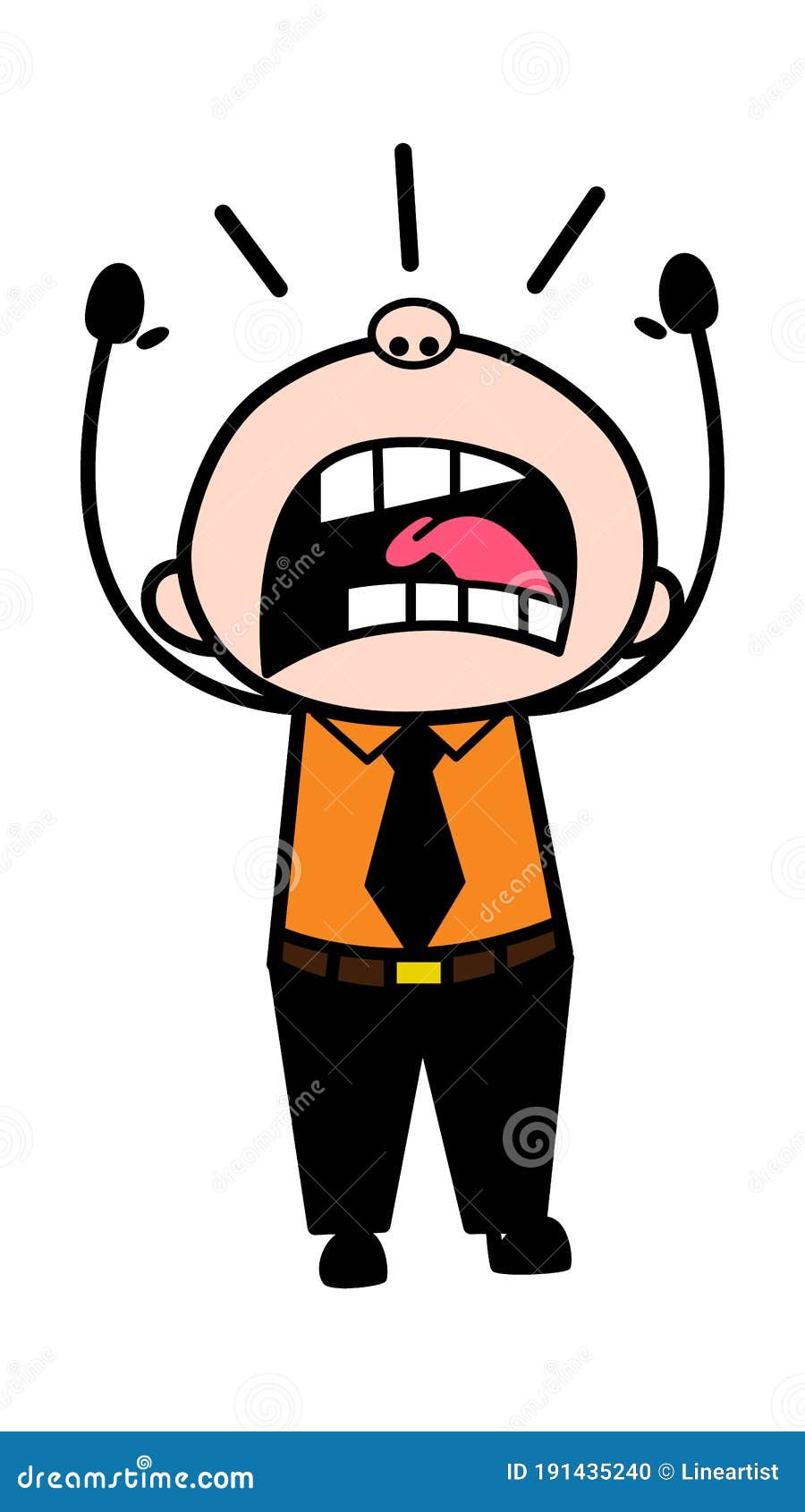 Shouting Businessman Cartoon Stock Illustration - Illustration of upset ...