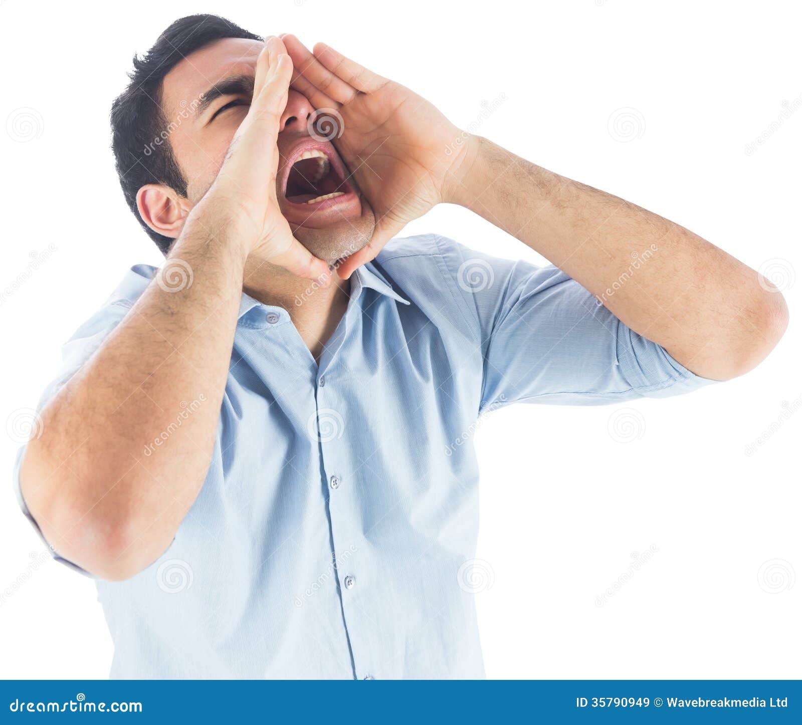 Shouting Casual Man Standing Stock Image - Image of shouting, person ...
