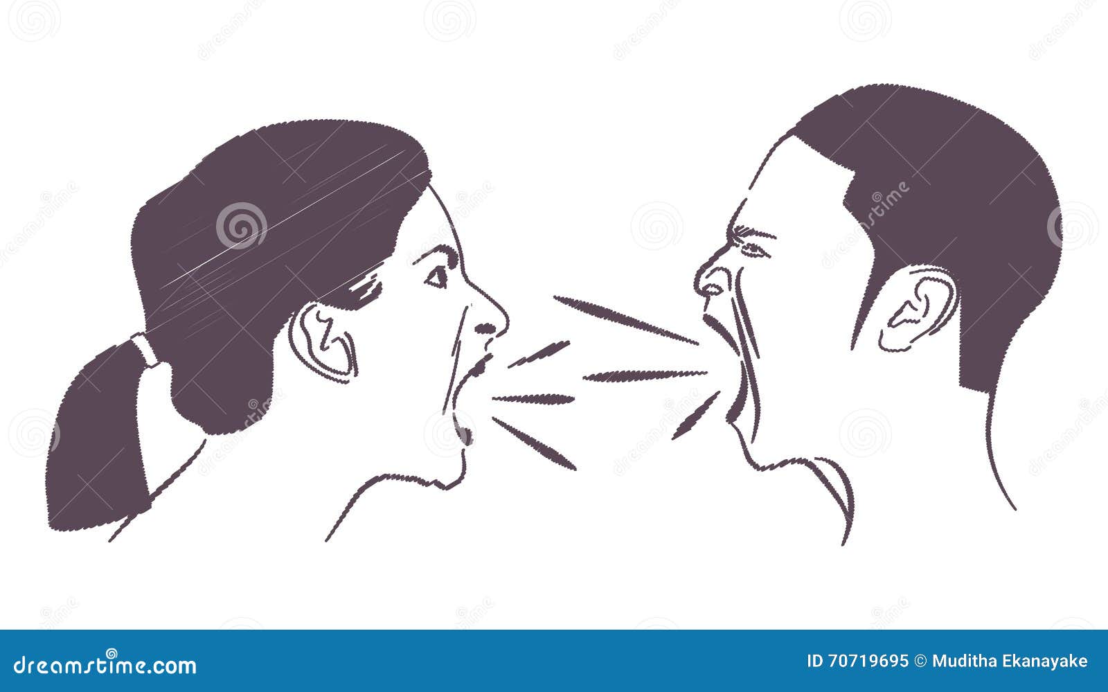 Shouting couple stock vector. Illustration of quarrel - 70719695