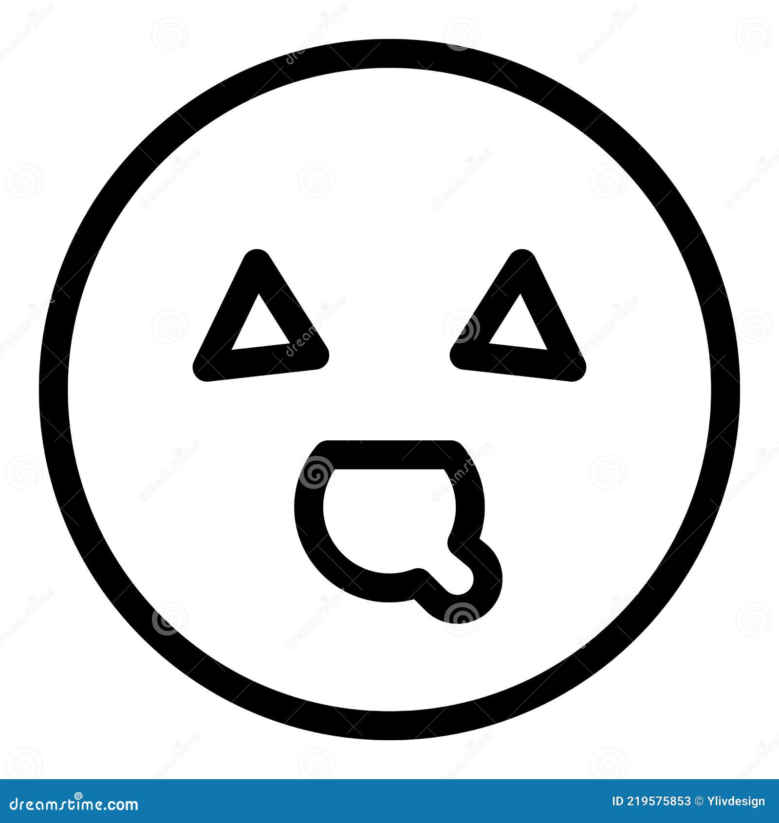 Shouting Emoji Icon, Outline Style Stock Vector - Illustration of cute ...