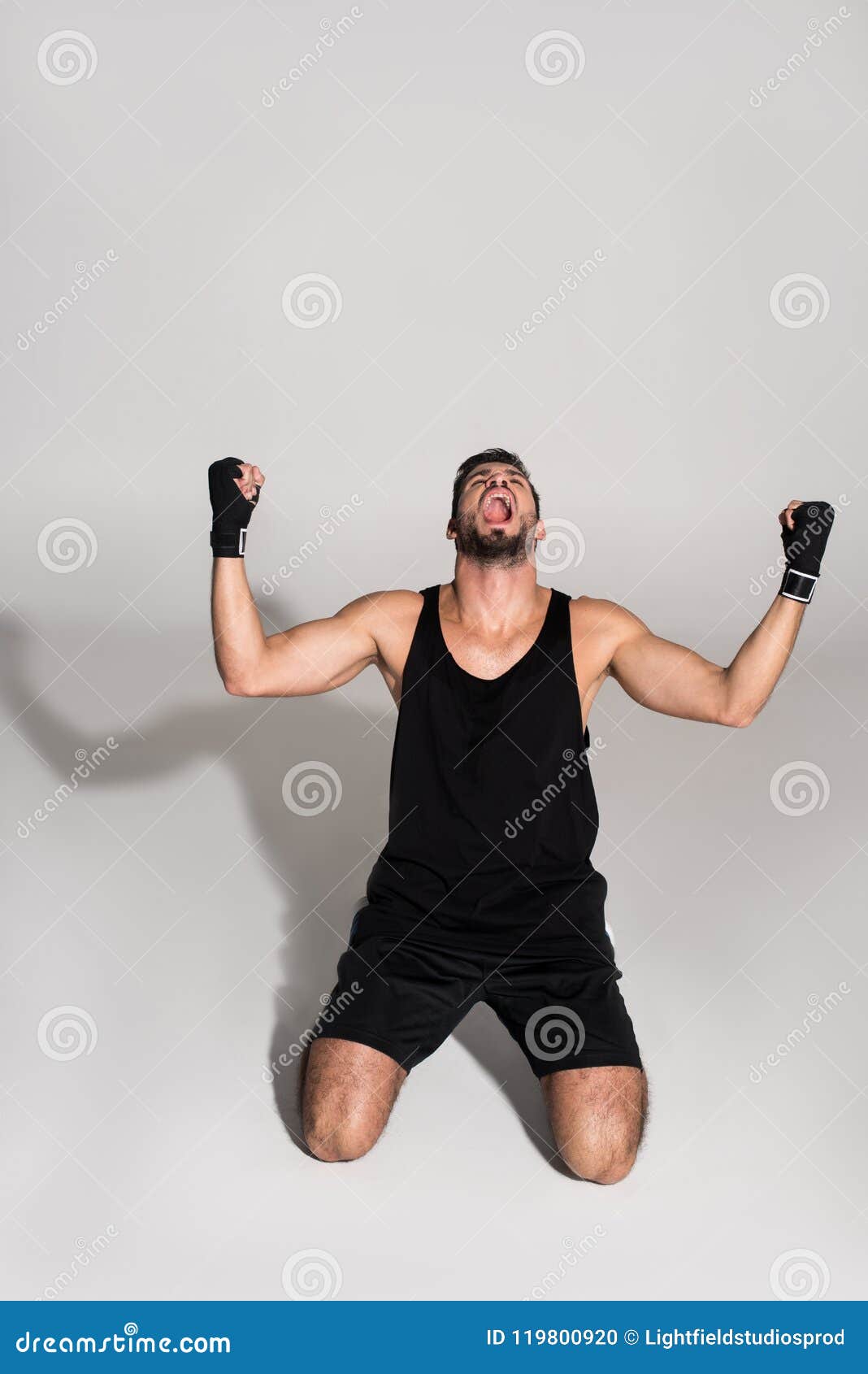 Mma Fighter Standing In Fighting Cage Royalty-Free Stock Image ...
