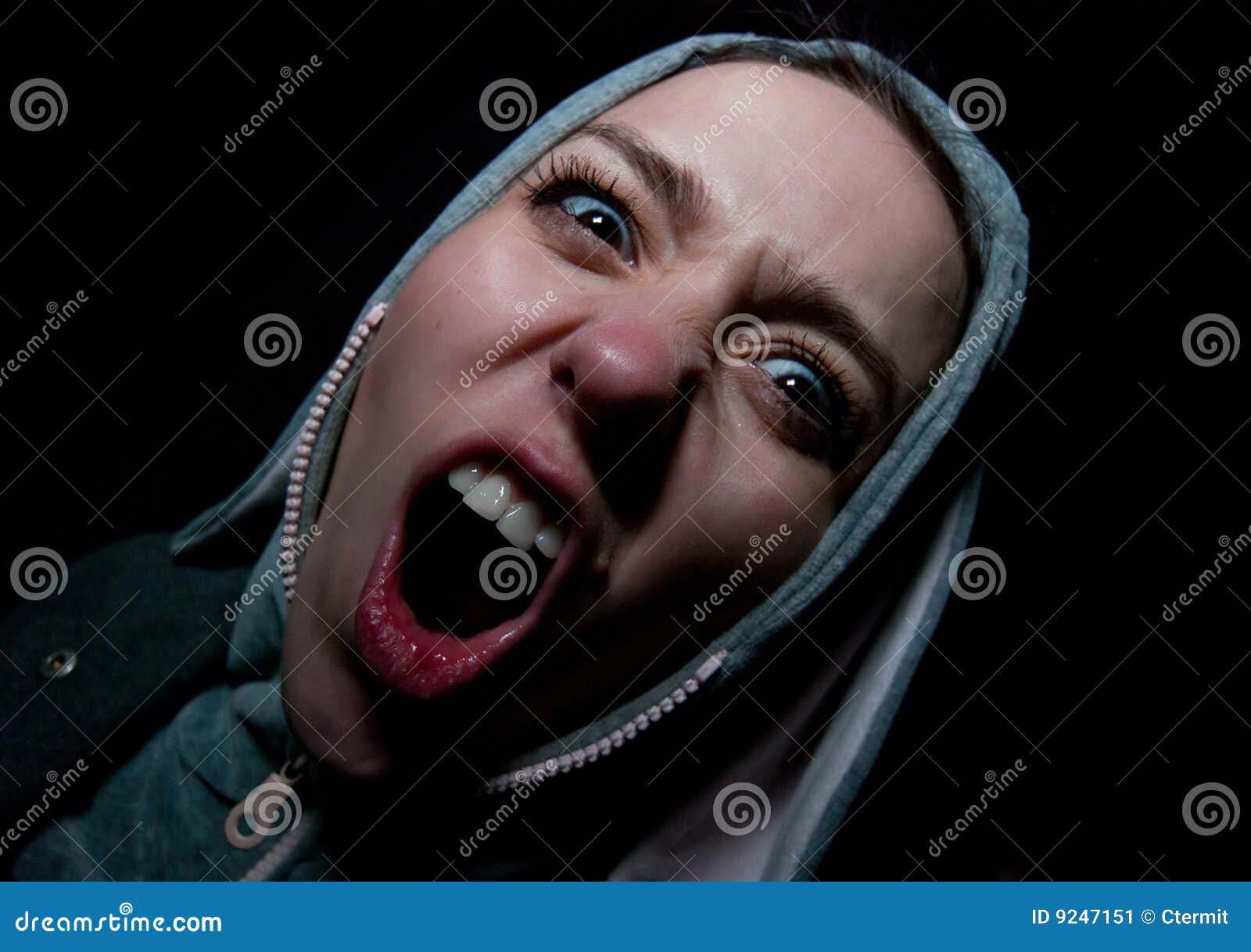 Shouting girl stock image. Image of female, outcry, black - 9247151