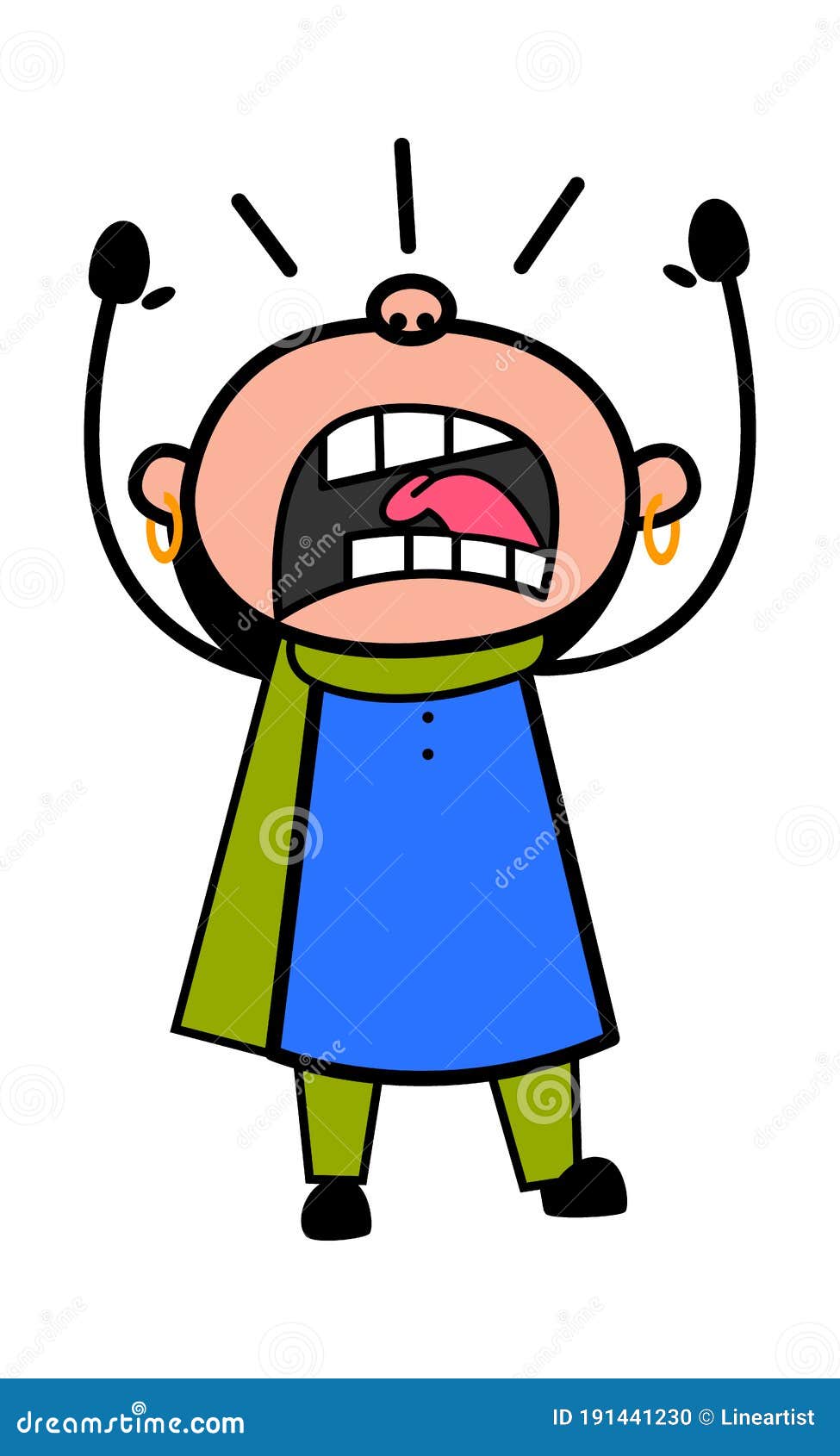 Shouting Indian Lady Cartoon Stock Illustration - Illustration of ...