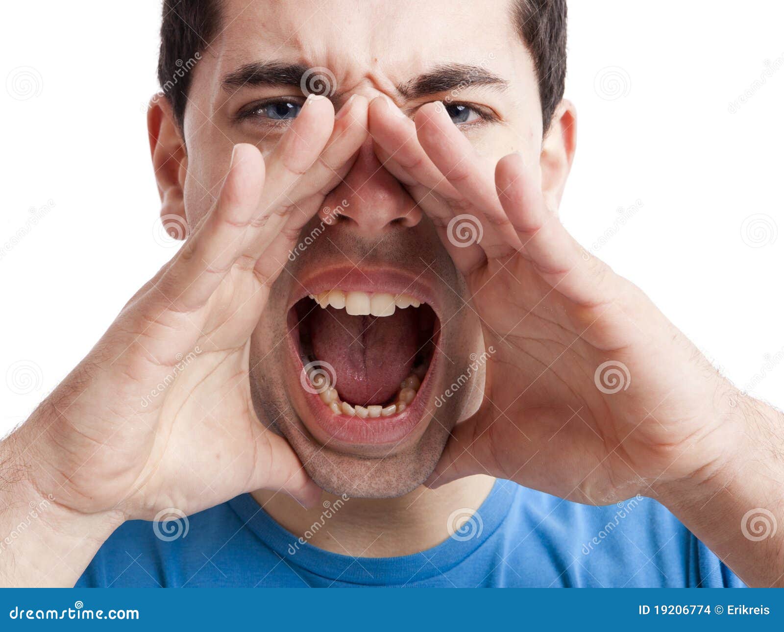 Shouting loud stock photo. Image of closeup, caucasian - 19206774