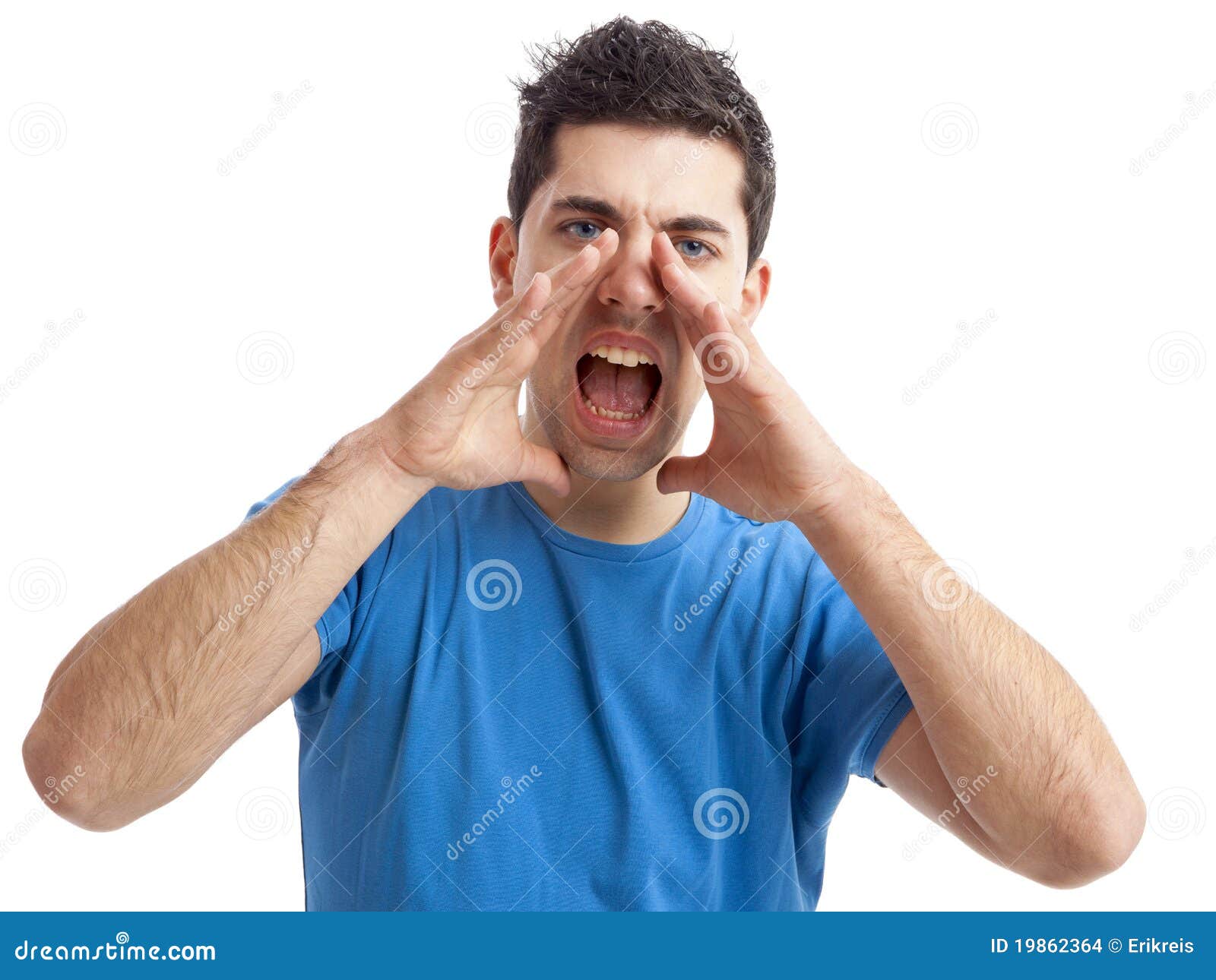 Shouting loud stock photo. Image of hands, beauty, portrait - 19862364
