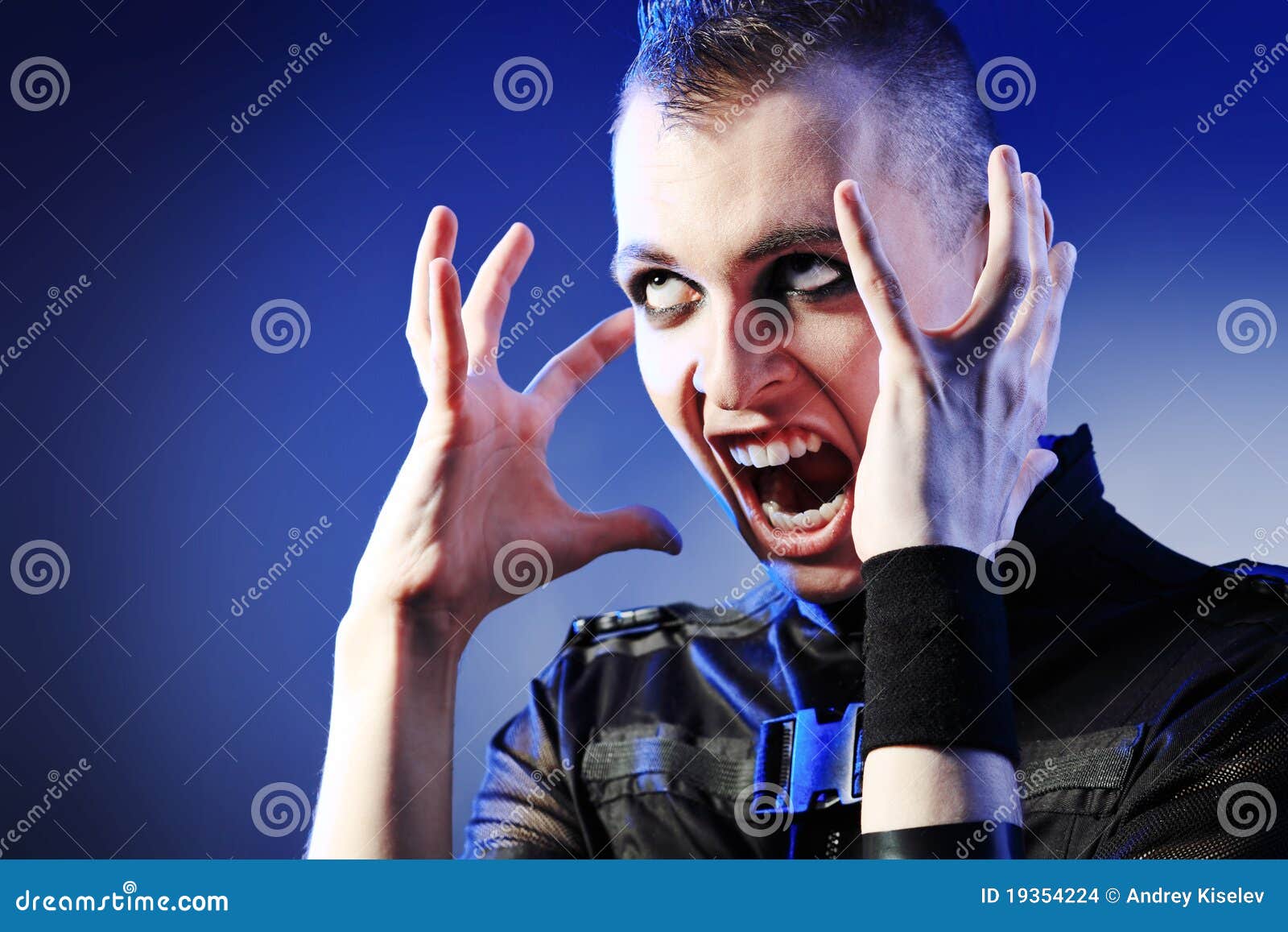 Shouting man stock photo. Image of horror, emotion, painting - 19354224