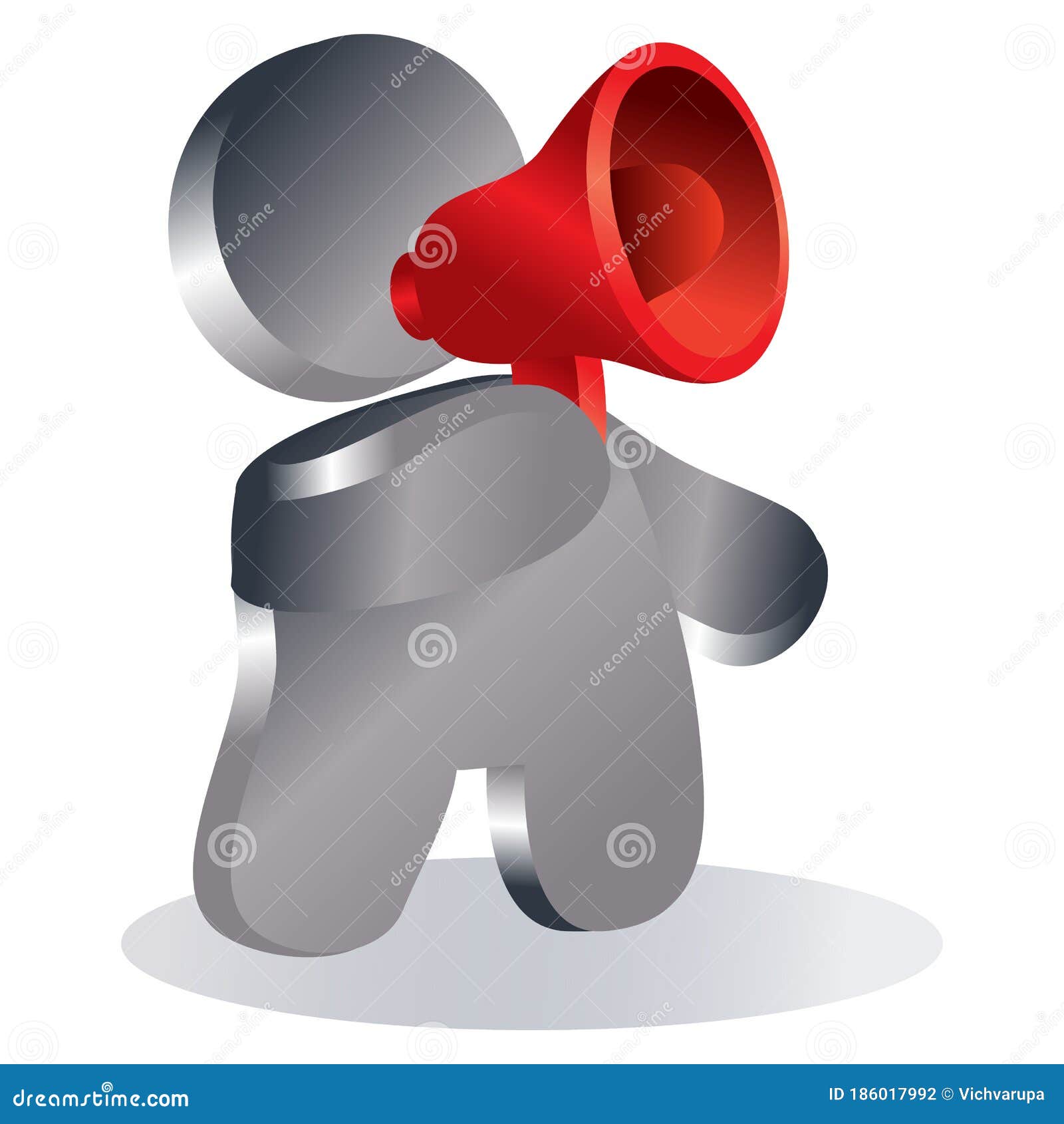 Shouting Man, Symbol, Isolated Object on White Background, Vector ...