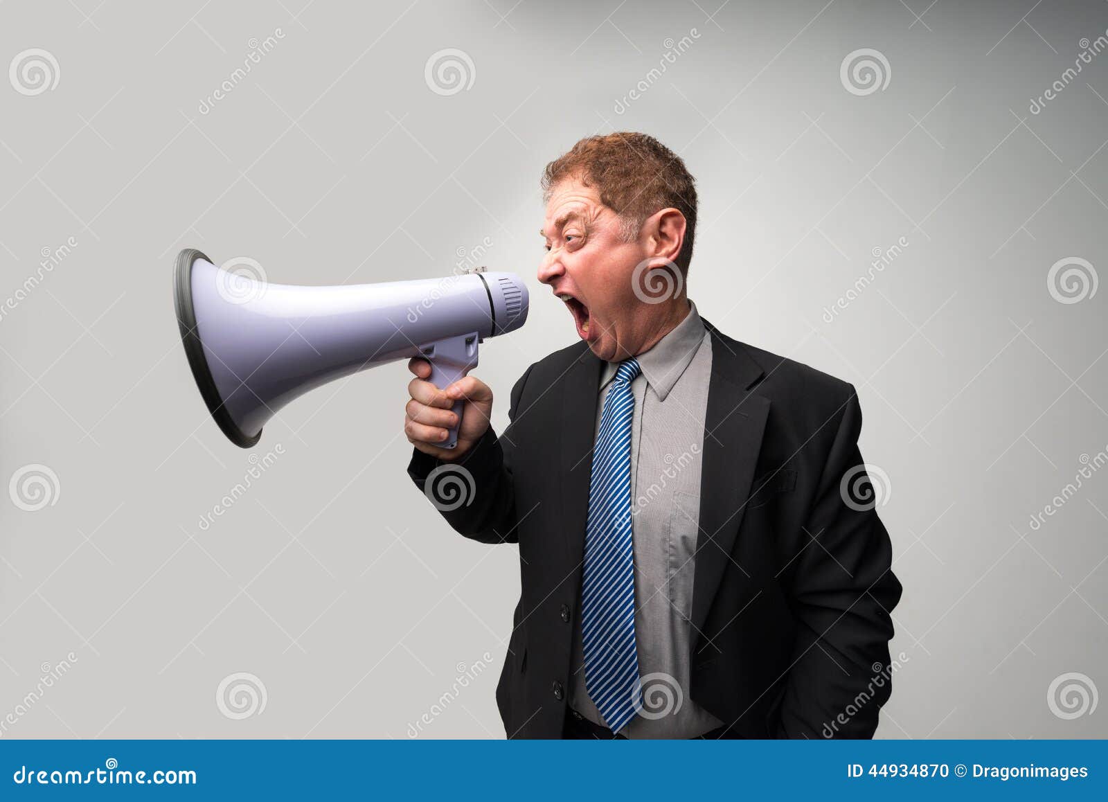 Shouting in the megaphone stock photo. Image of collar - 44934870
