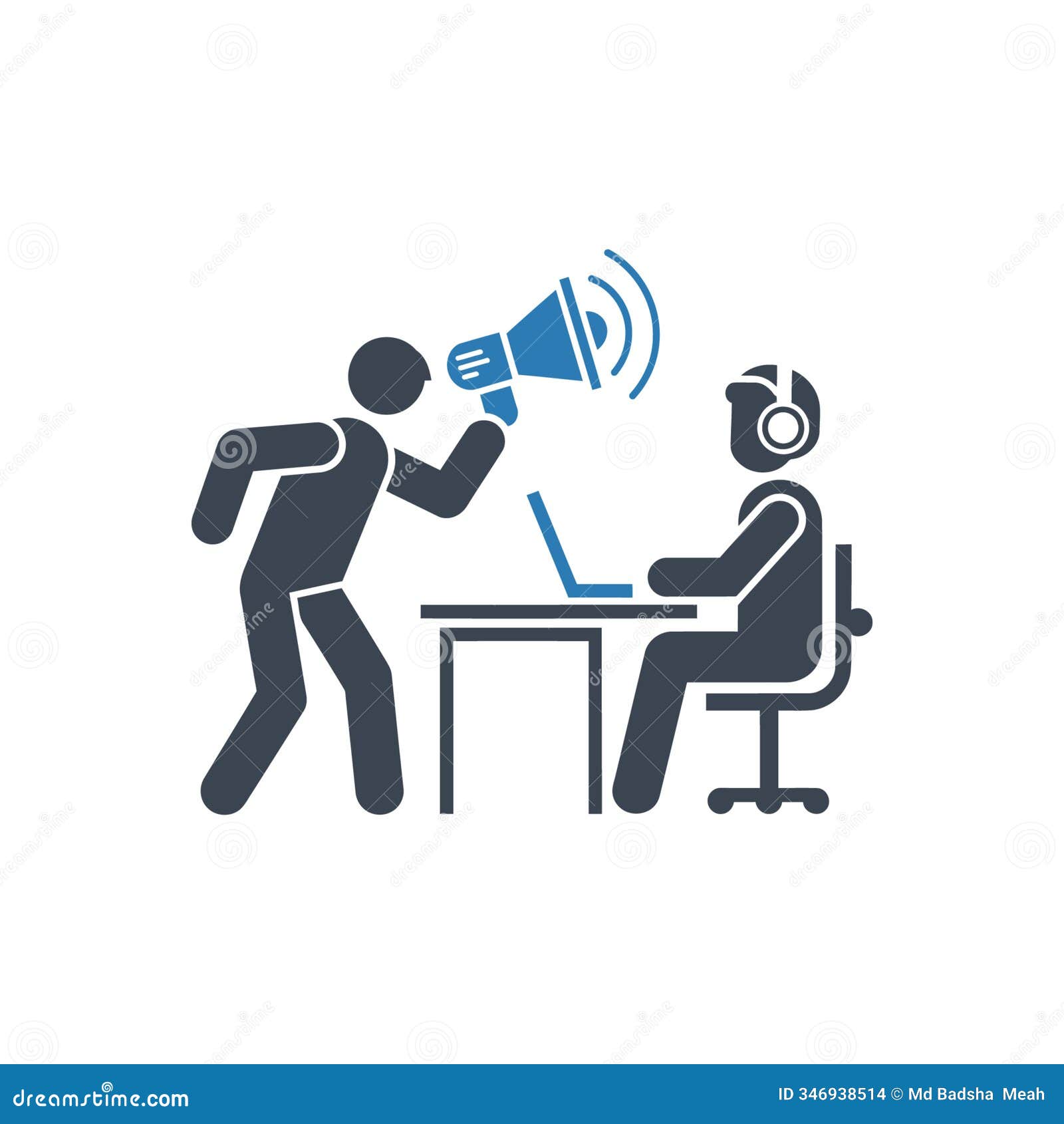 Shouting with Megaphone Icon Stock Illustration - Illustration of ...