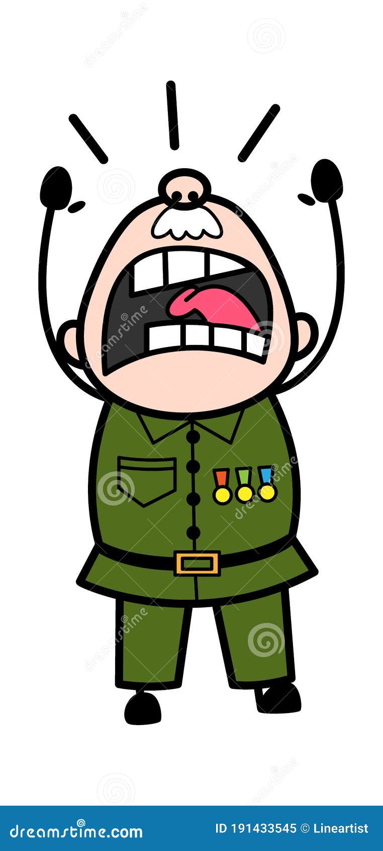 Shouting Military Man Cartoon Stock Illustration - Illustration of ...