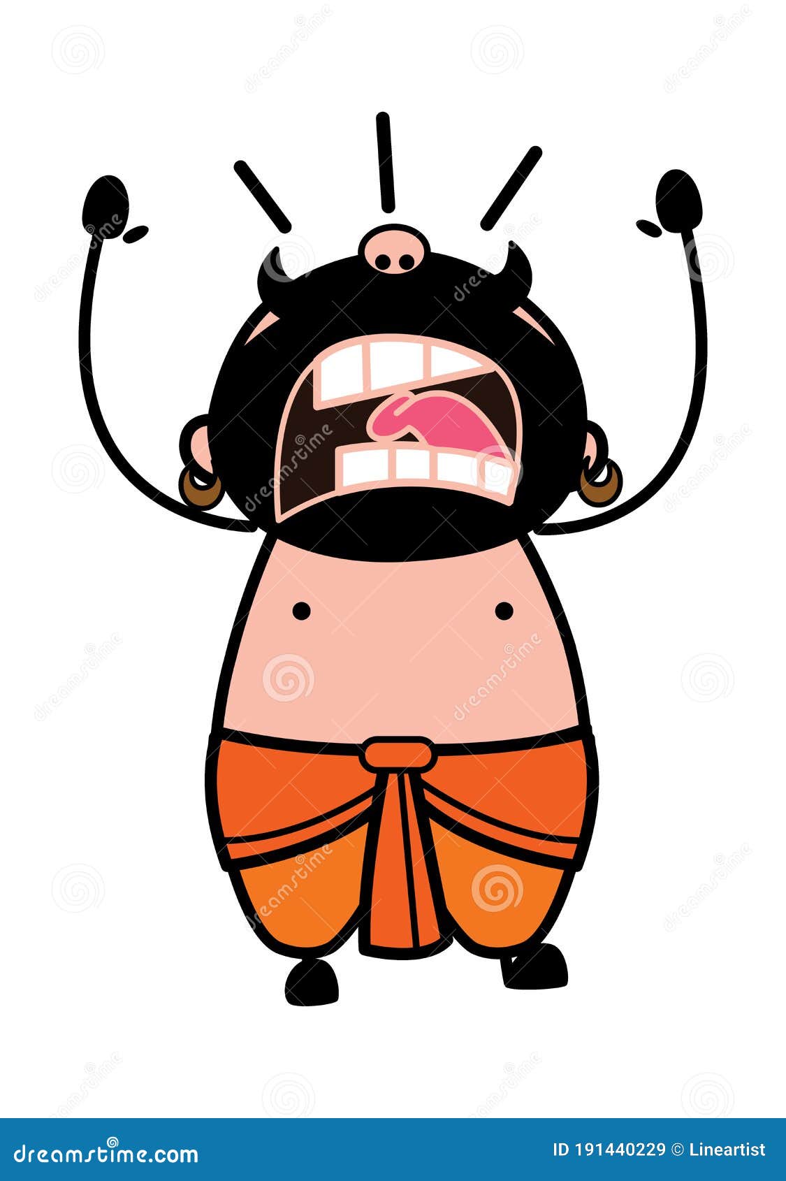 Shouting Pandit Cartoon stock illustration. Illustration of annoying ...