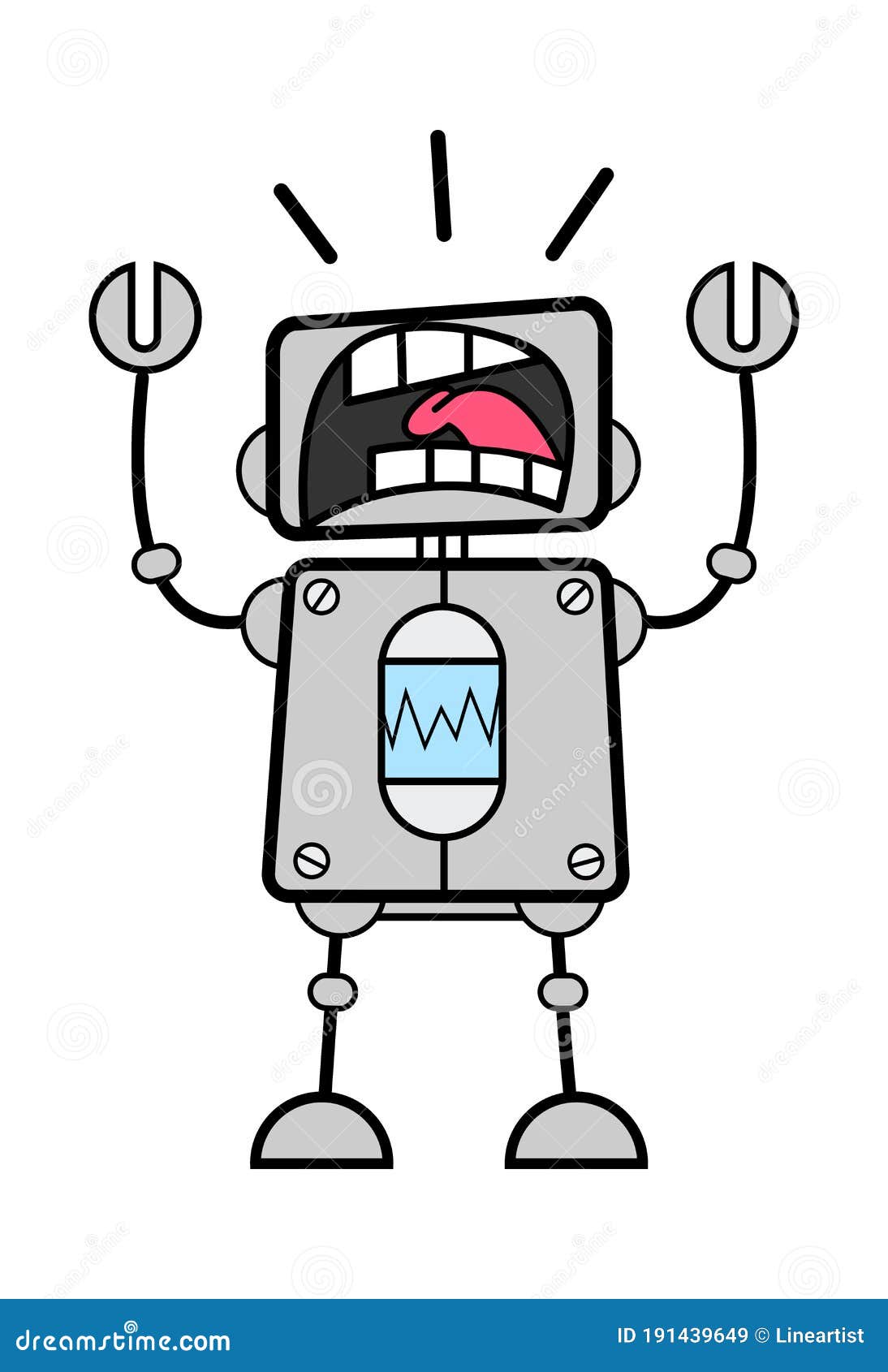 Shouting Robot Cartoon stock illustration. Illustration of screaming ...