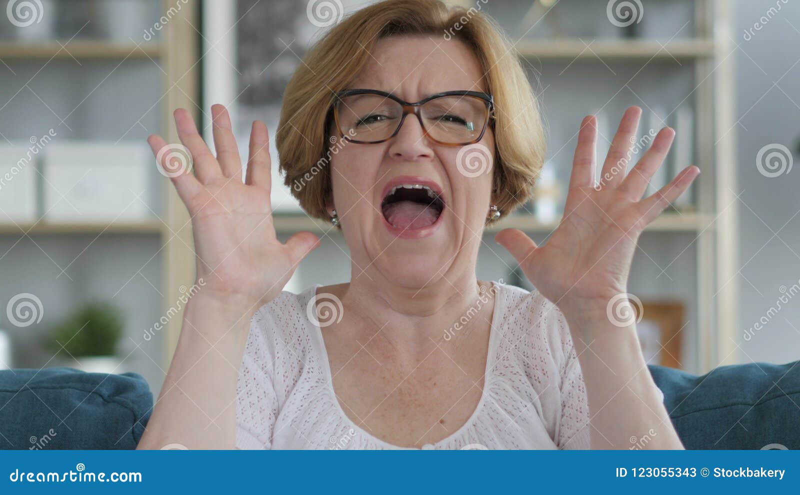 Shouting, Screaming Old Woman in Anger Stock Image - Image of beautiful ...