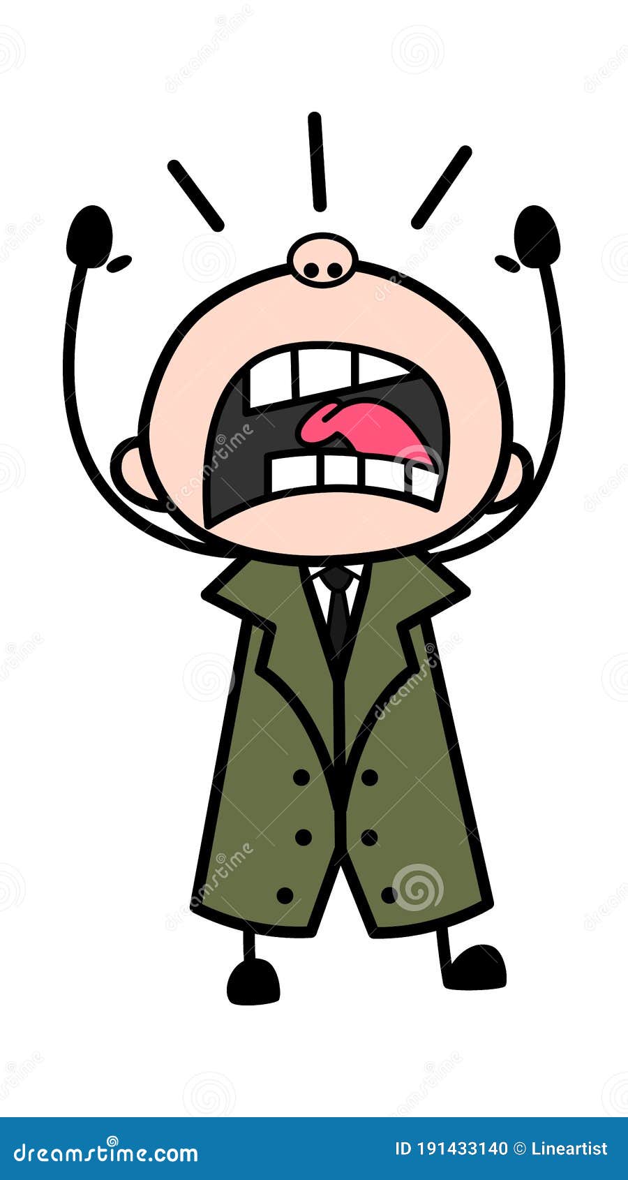 Shouting Spy Cartoon stock illustration. Illustration of furious ...