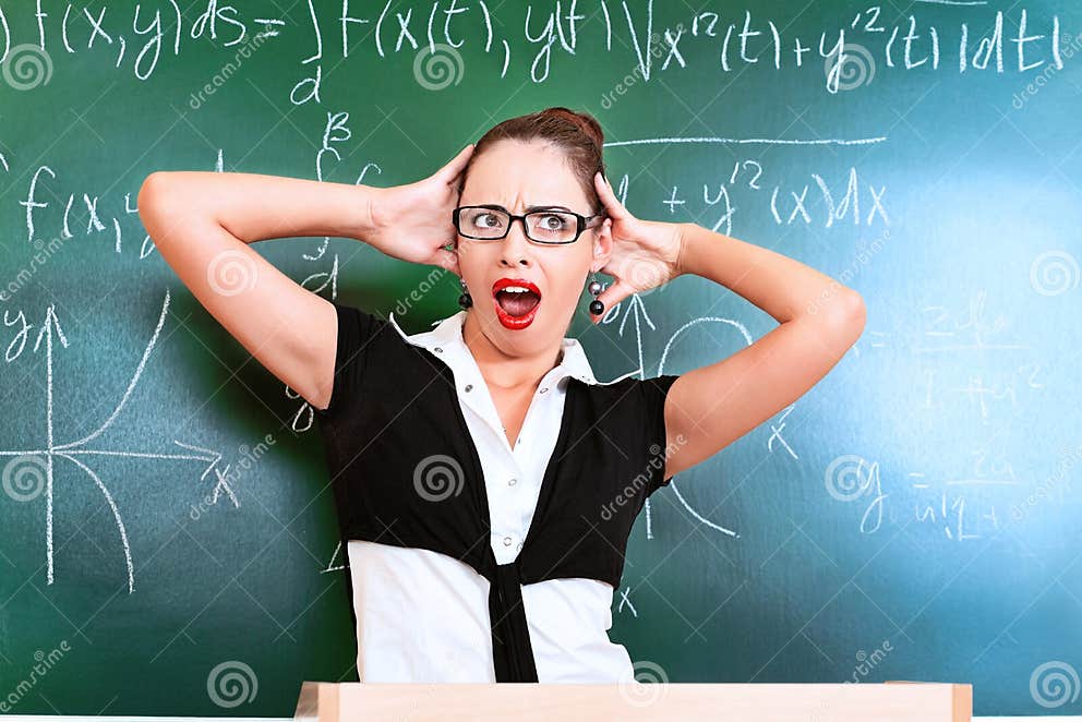 Shouting teacher stock photo. Image of college, attractive - 16327822