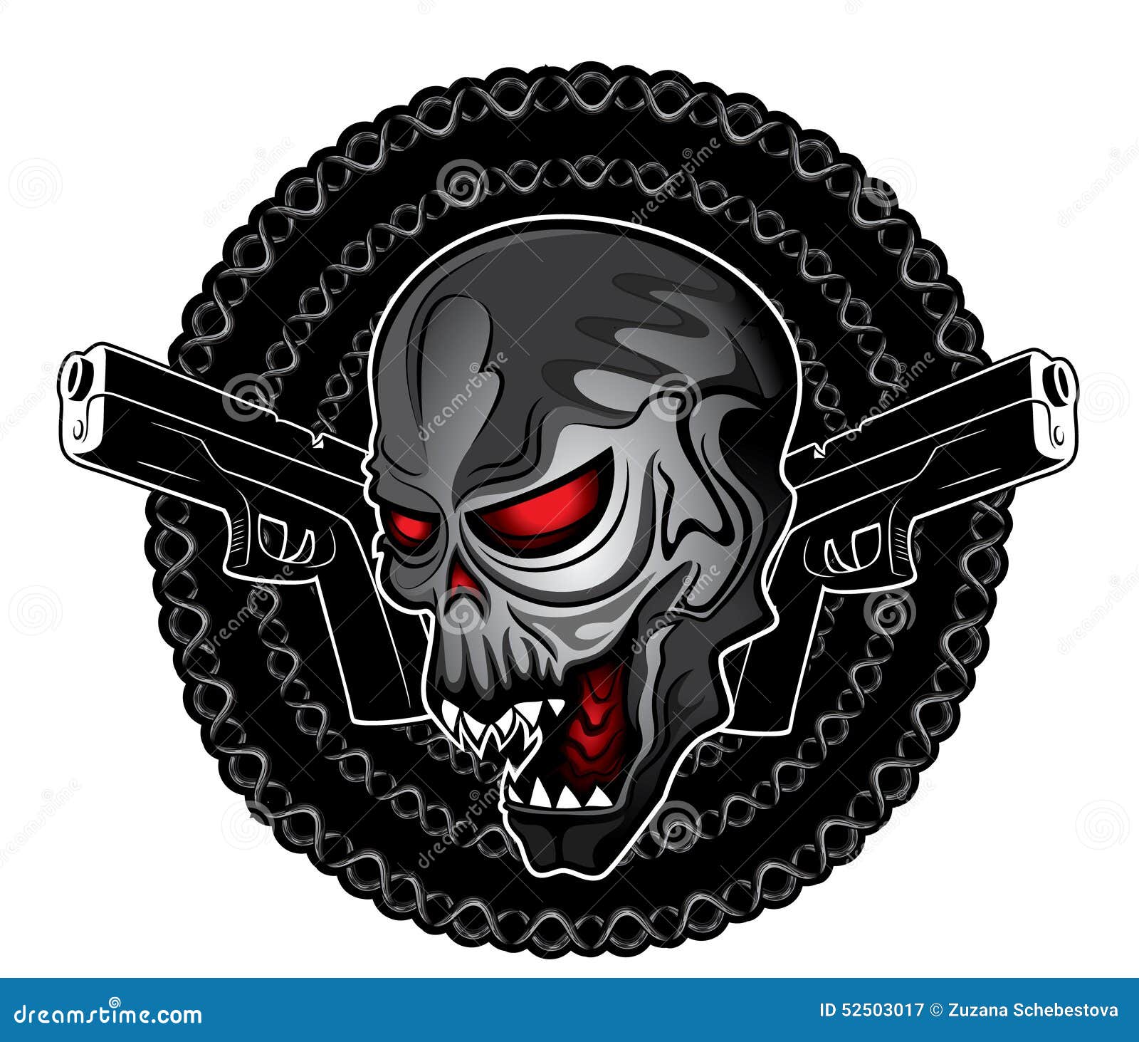 Shouting Udead Skull Graphic Illustration Stock Illustration ...