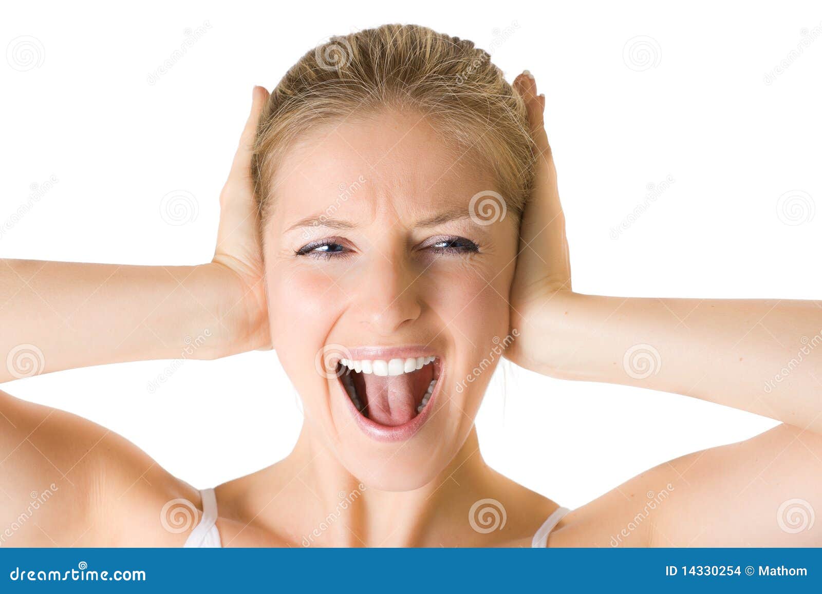 Shouting Woman. Girl Face Scream Closeup. Woman With Shocked Face ...