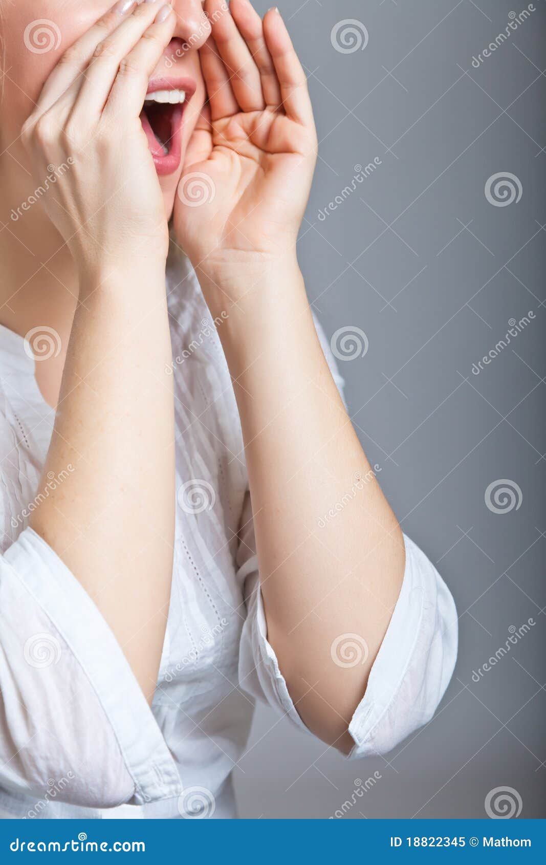 Shouting Woman. Girl Face Scream Closeup. Woman With Shocked Face ...