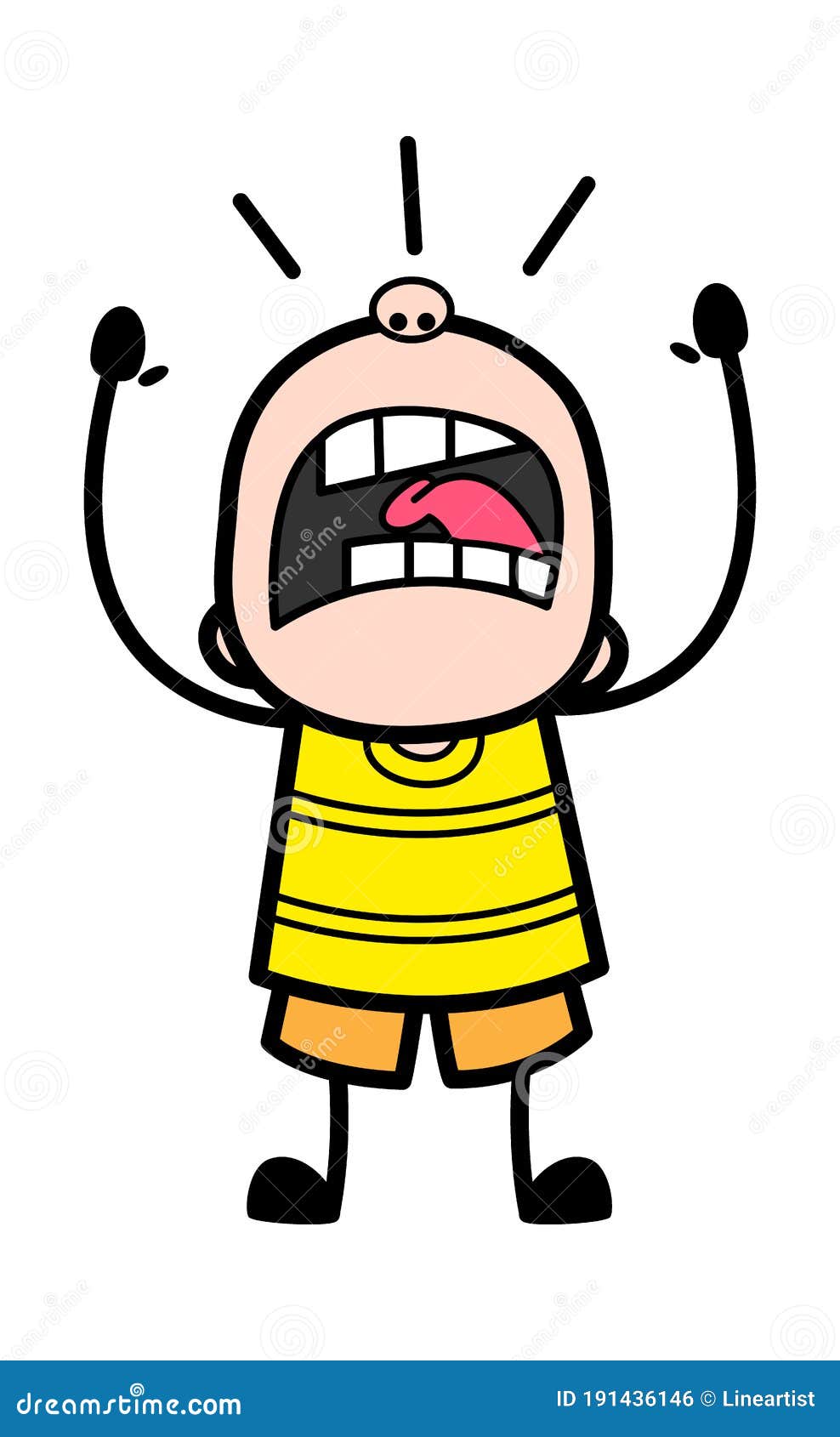 Shouting Young Boy Cartoon stock illustration. Illustration of ...