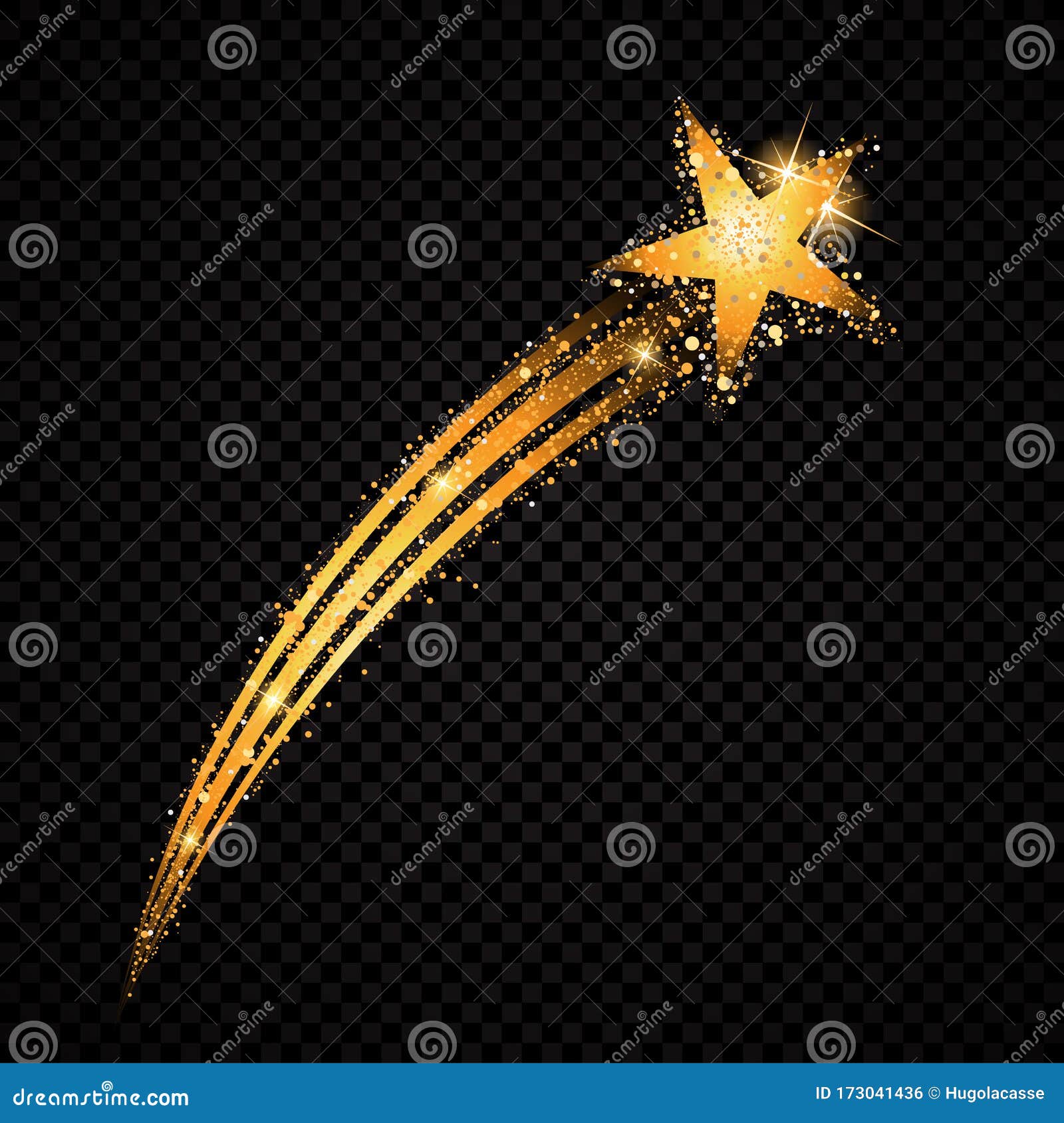 Shoutout Star Flying Stardust Isolated On Black Background Vector ...