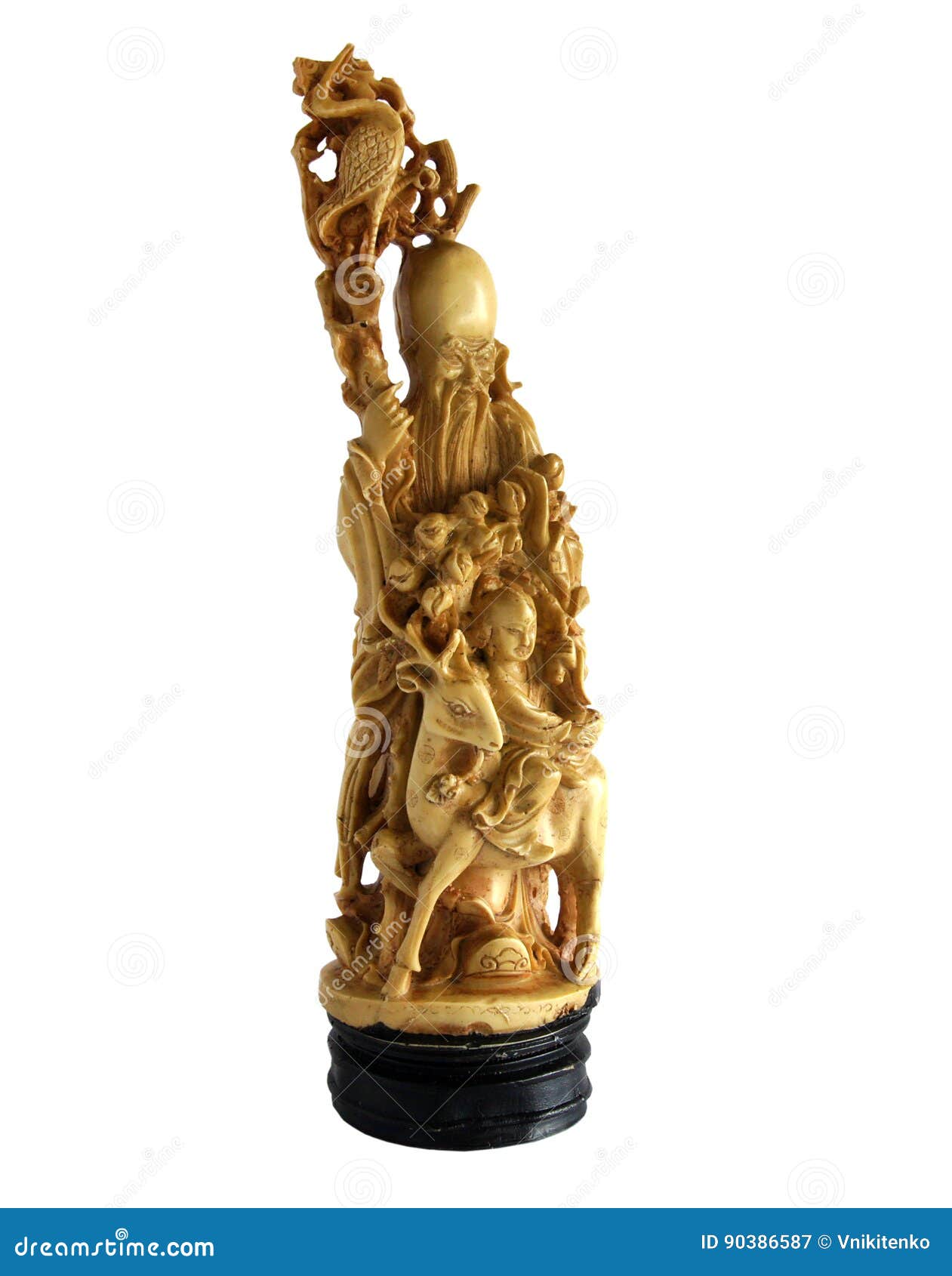 Shouxing antique statuette stock image. Image of statuette - 90386587