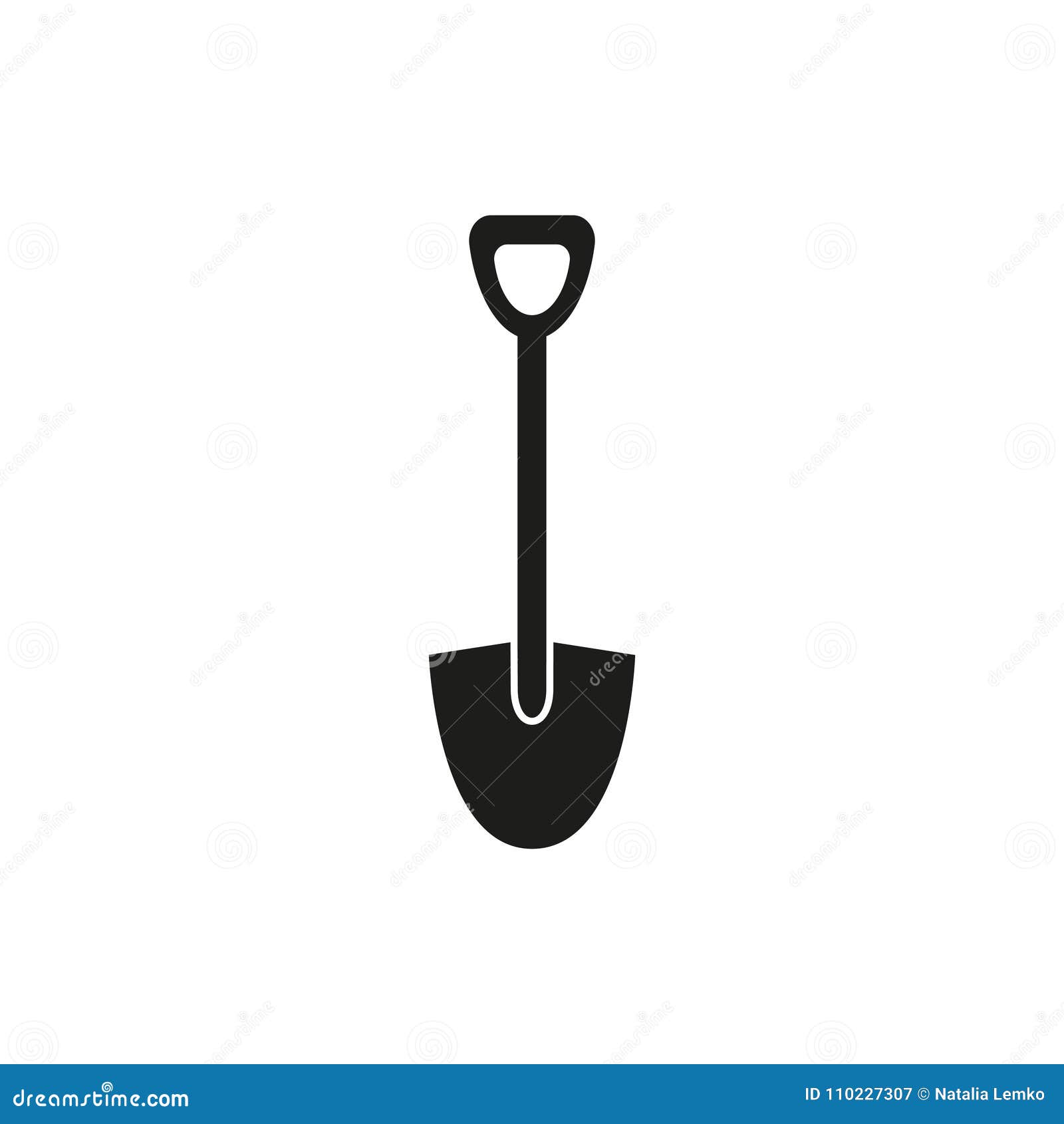 Shovel black icon stock vector. Illustration of crane - 110227307