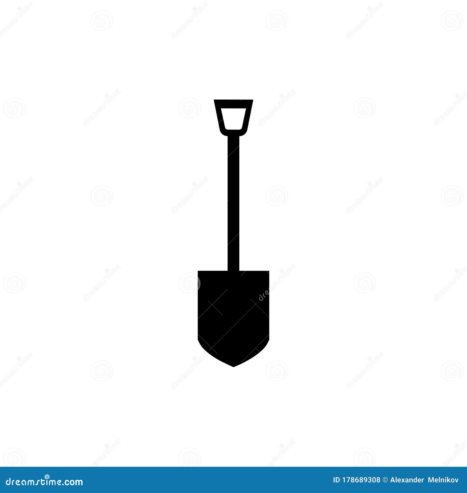 Shovel Black Sign Icon. Vector Illustration Eps 10 Stock Illustration ...