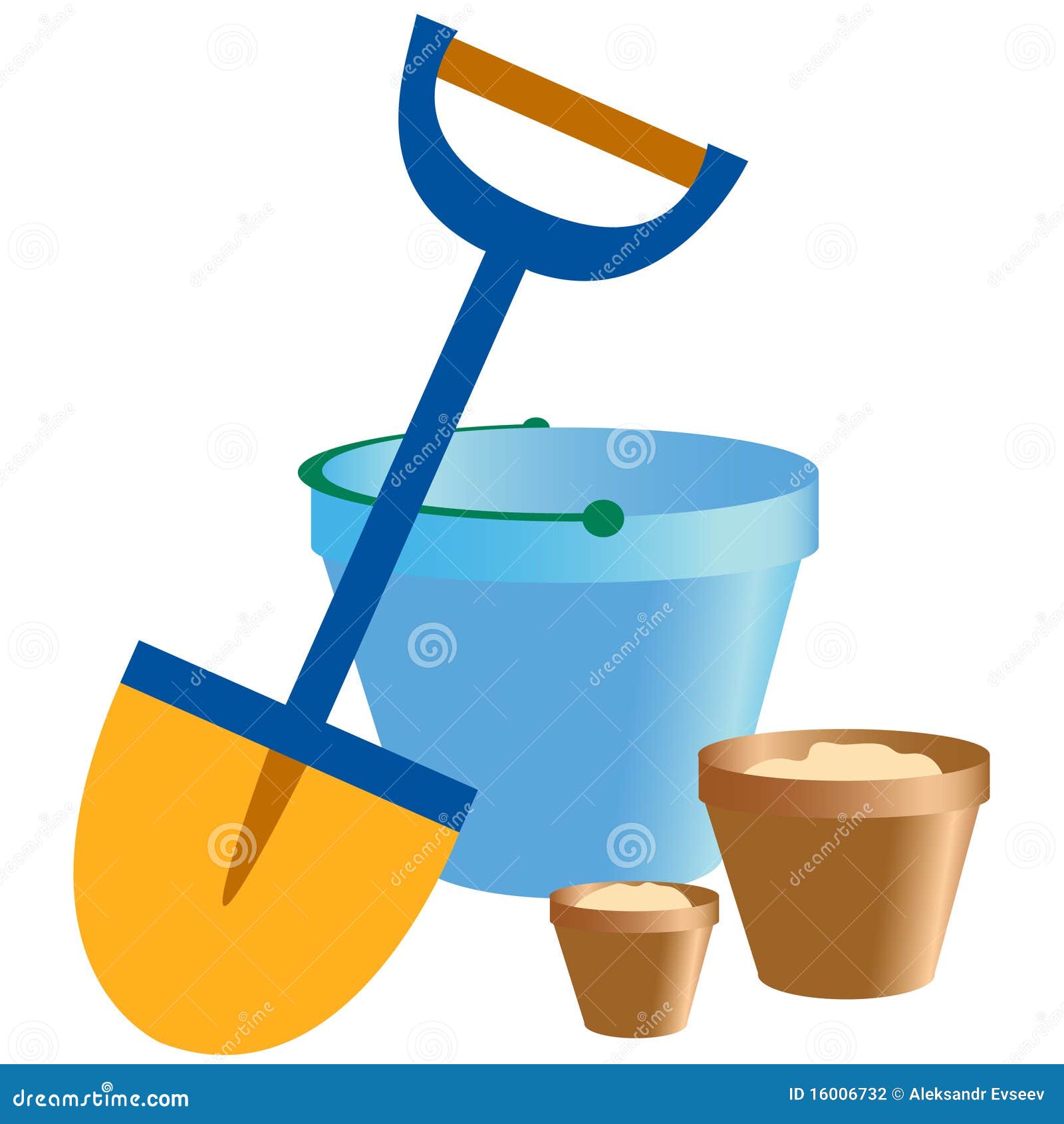 Shovel and bucket stock vector. Illustration of sand - 16006732