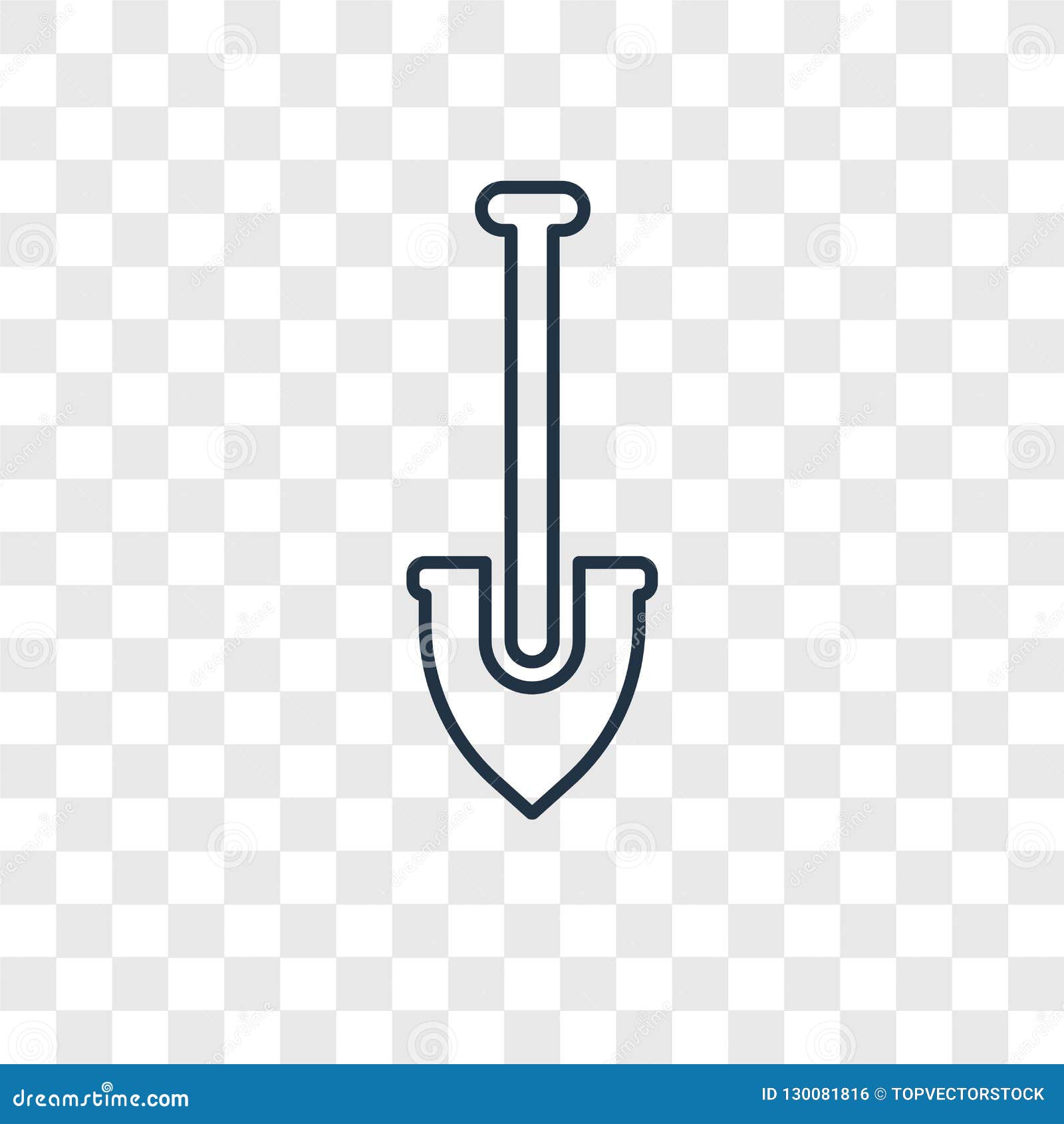 Shovel Concept Vector Linear Icon Isolated on Transparent Background ...