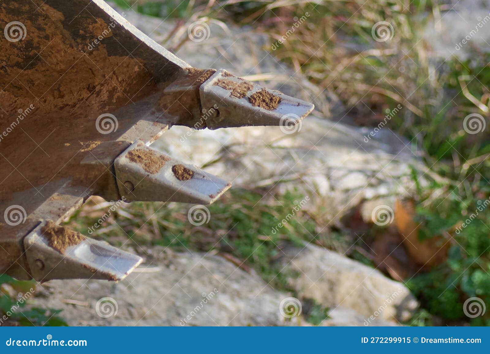 Shovel of the Digging Machine in the Foreground of the Photograph ...
