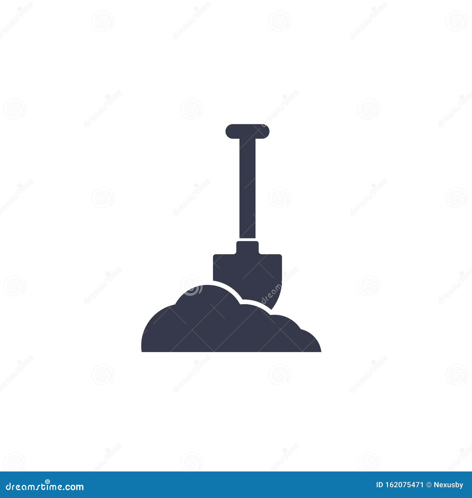 Shovel in Dirt Vector Icon on White Stock Vector - Illustration of ...
