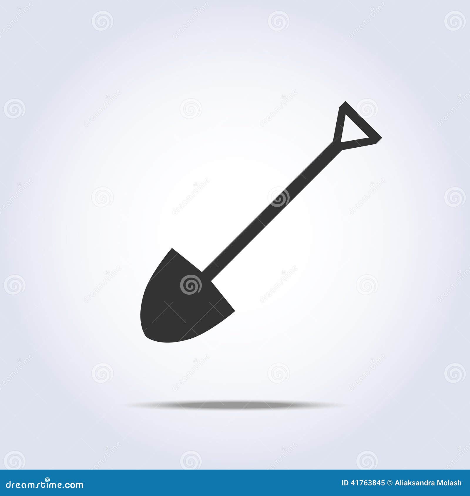 Simple Shovel Icon Illustration Concept Of Work Tools Cartoon Vector ...