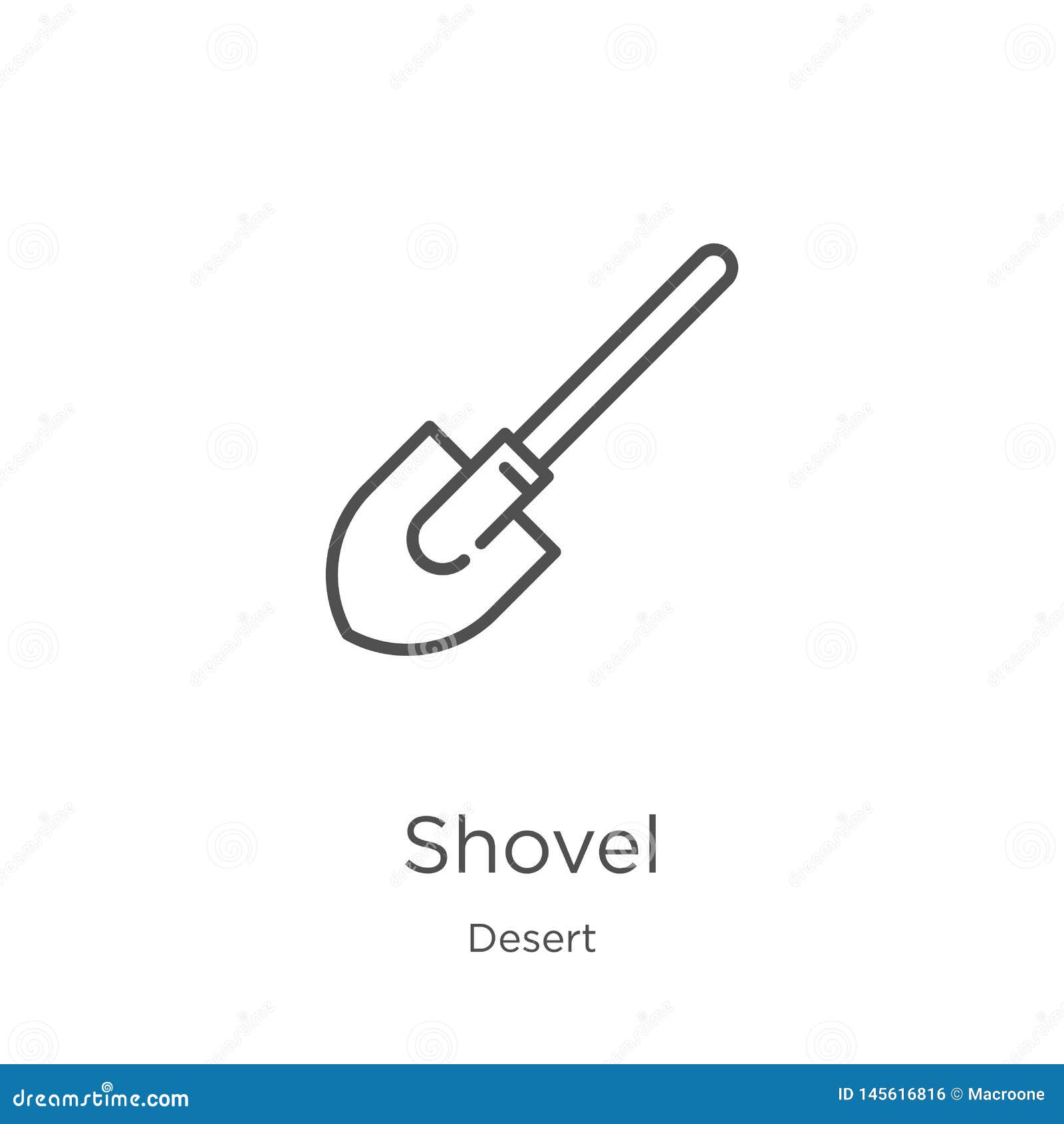 Shovel Icon Vector from Desert Collection. Thin Line Shovel Outline ...