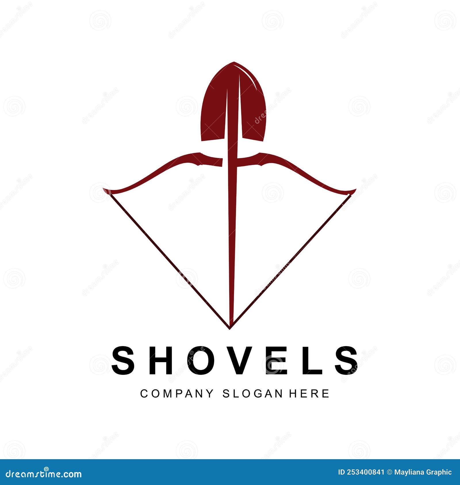 Shovel Logo Design, Construction Worker Tool Illustration Vector ...