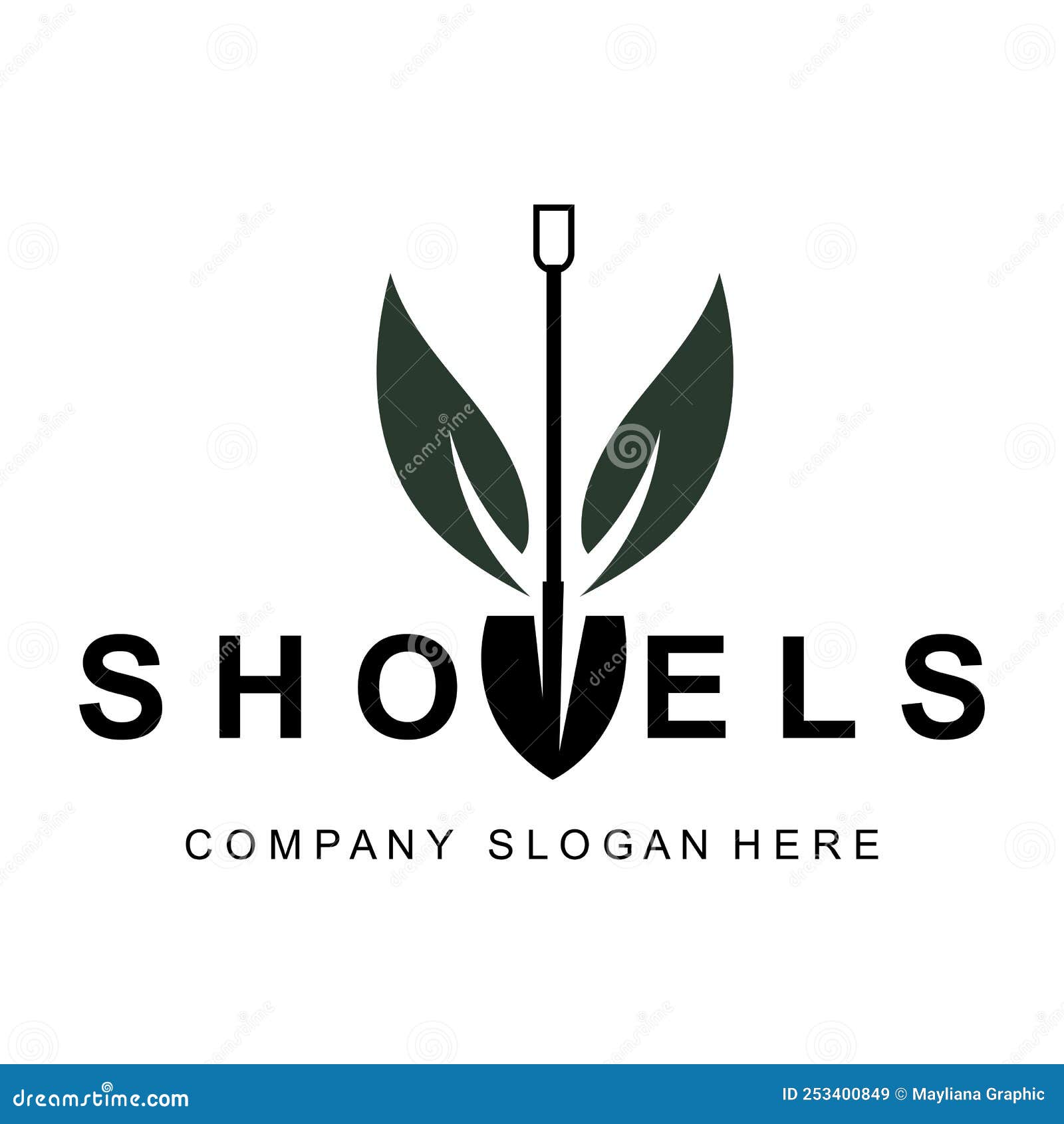 Shovel Logo Design, Construction Worker Tool Illustration Vector ...