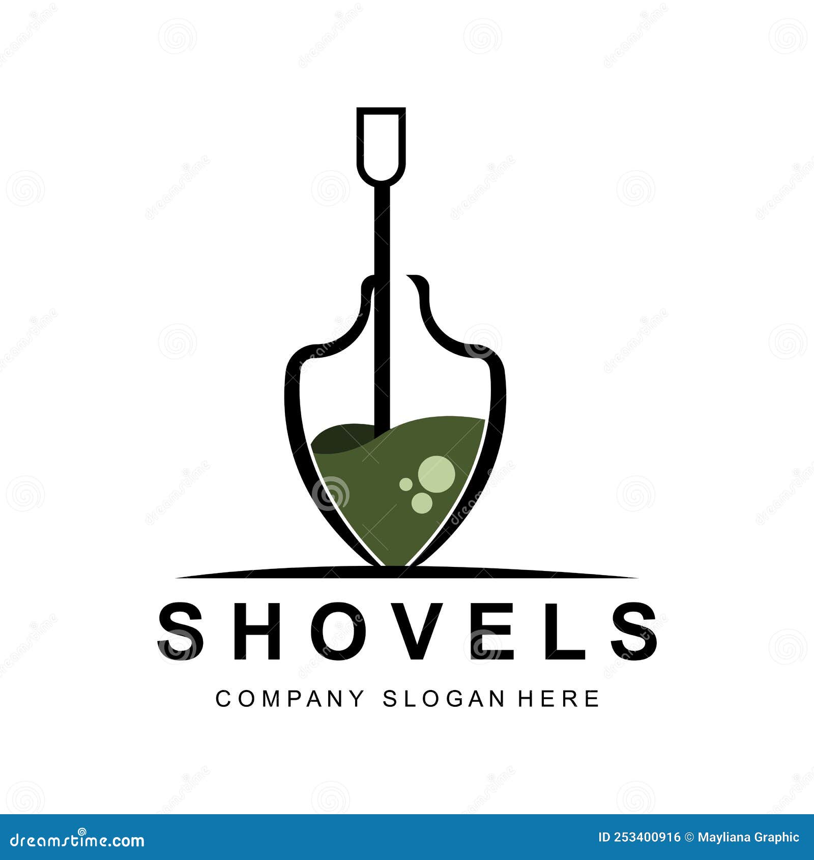 Shovel Logo Design, Construction Worker Tool Illustration Vector ...