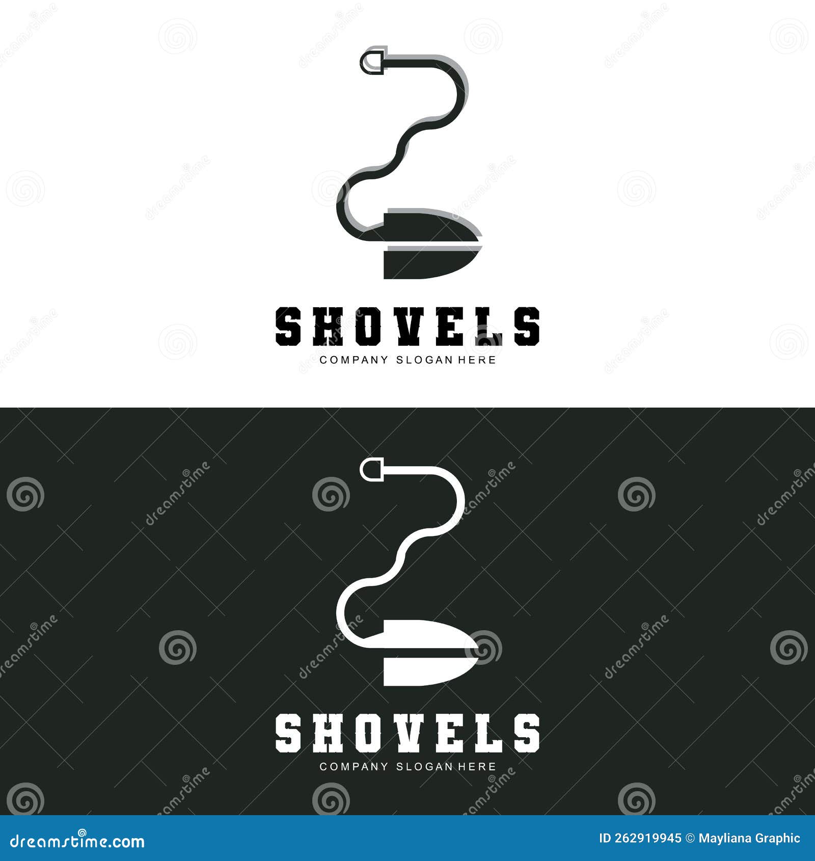 Shovel Logo Design, Construction Worker Tool Illustration Vector ...