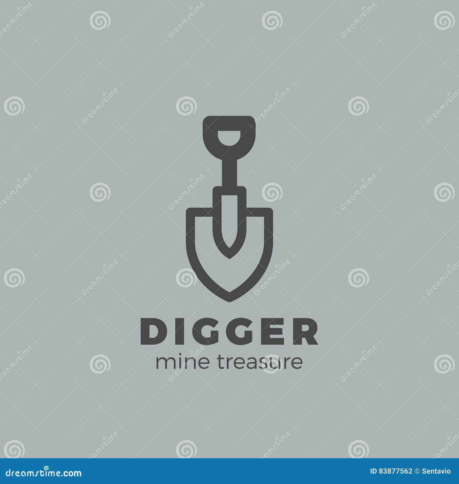 Shovel Logo Design Vector Template.Digger Symbol Logotype Icon. Stock ...