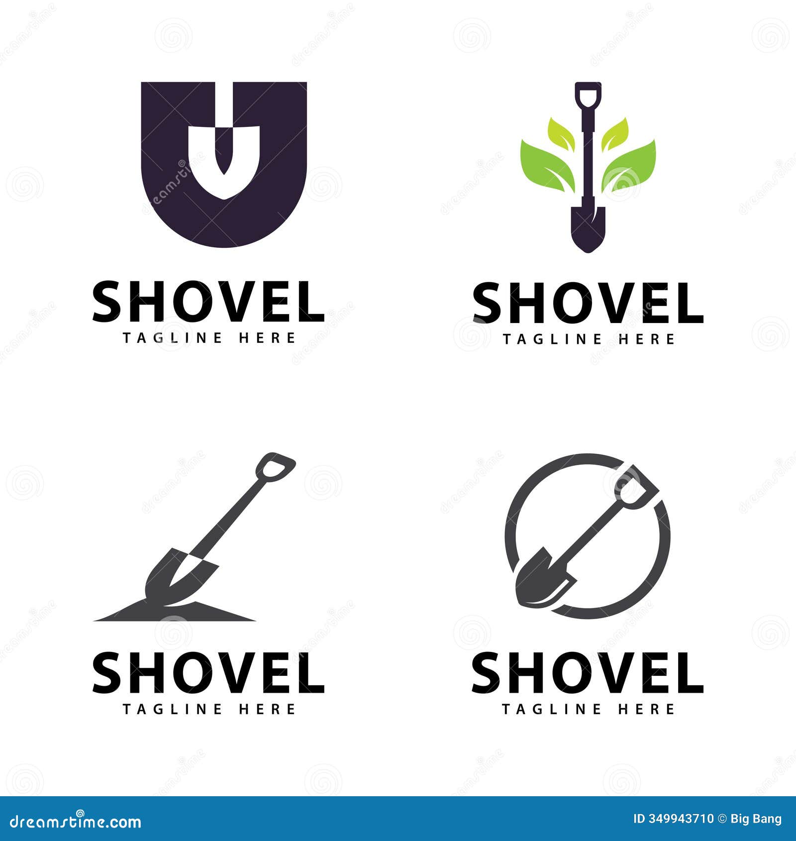 Shovel Logo Vector Illustration Design Stock Vector - Illustration of ...