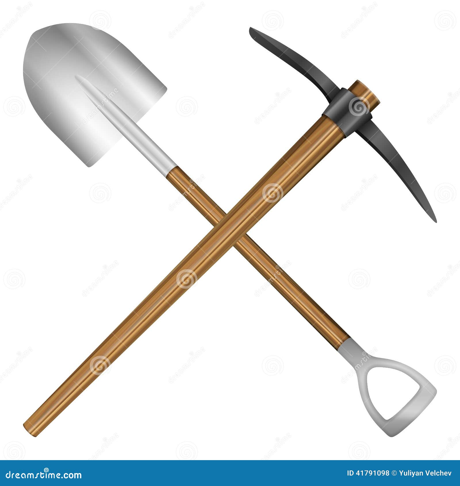 Shovel and mattock stock vector. Illustration of construction - 41791098