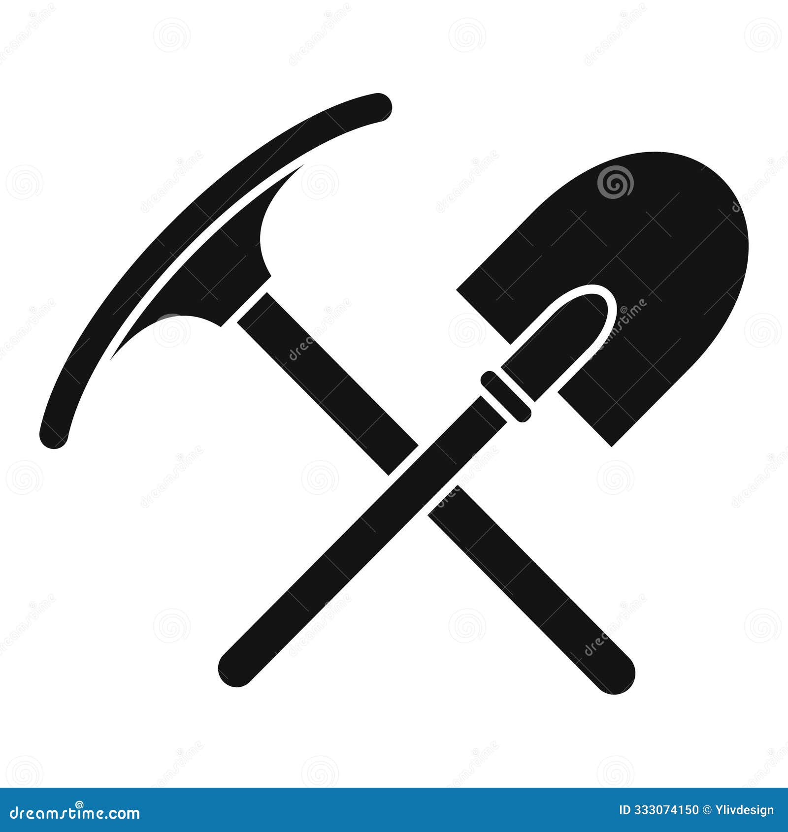 Shovel and Pickaxe Crossed Forming an X Shape Stock Illustration ...