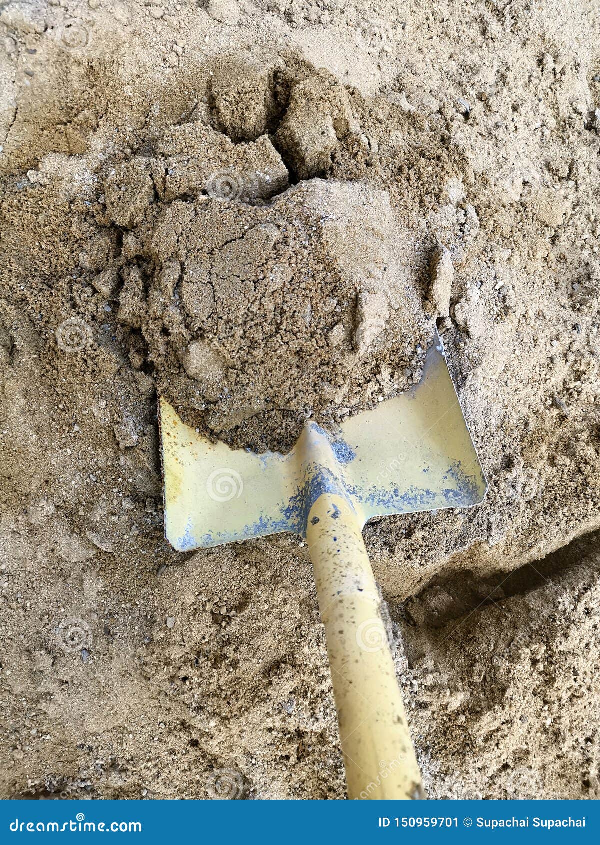 Shovel Placed on a Pile of Stone for Construction Work. it is Used for ...