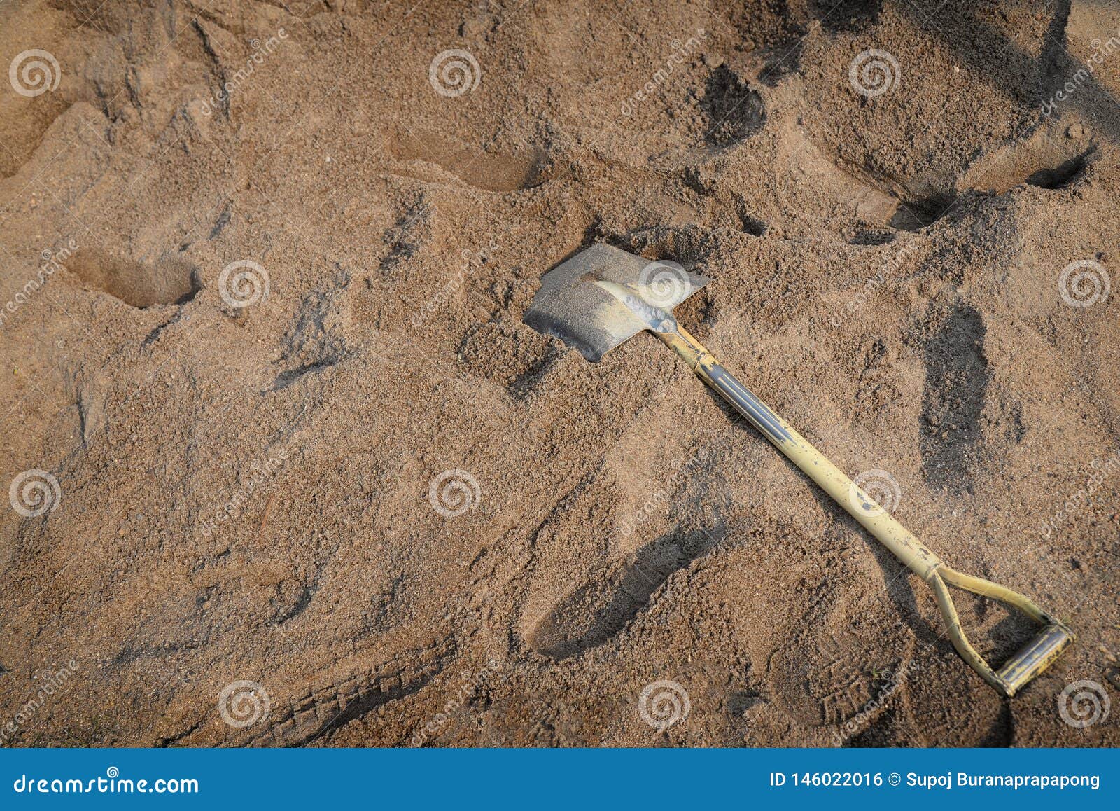 Shovel Placed Used for Scoop Sand in Construction Work.sand Material ...