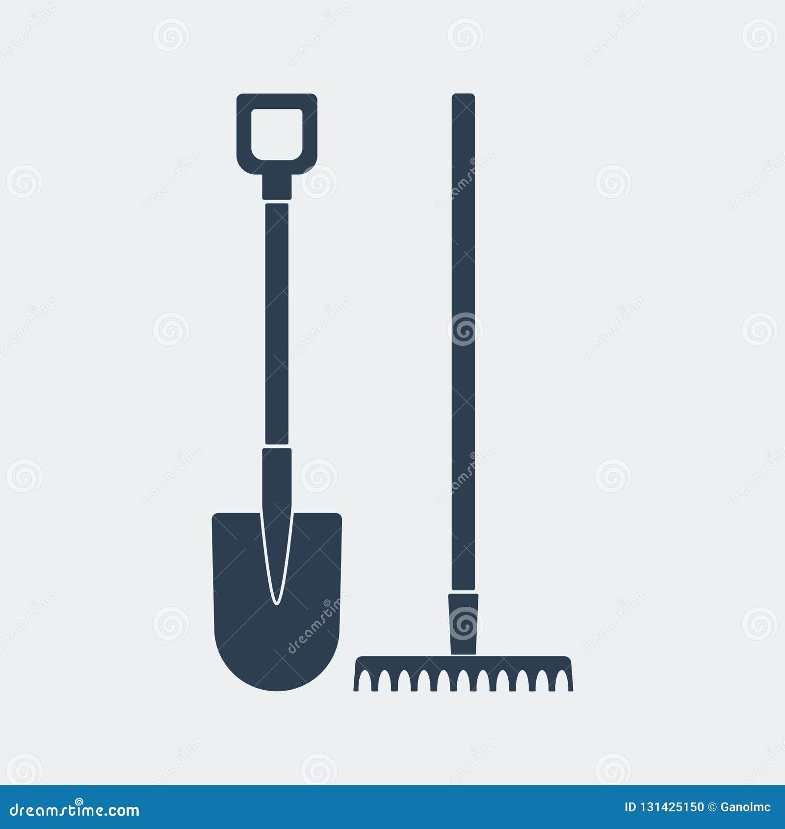 Shovel and Rake Icon.Vector Design Stock Vector - Illustration of help ...