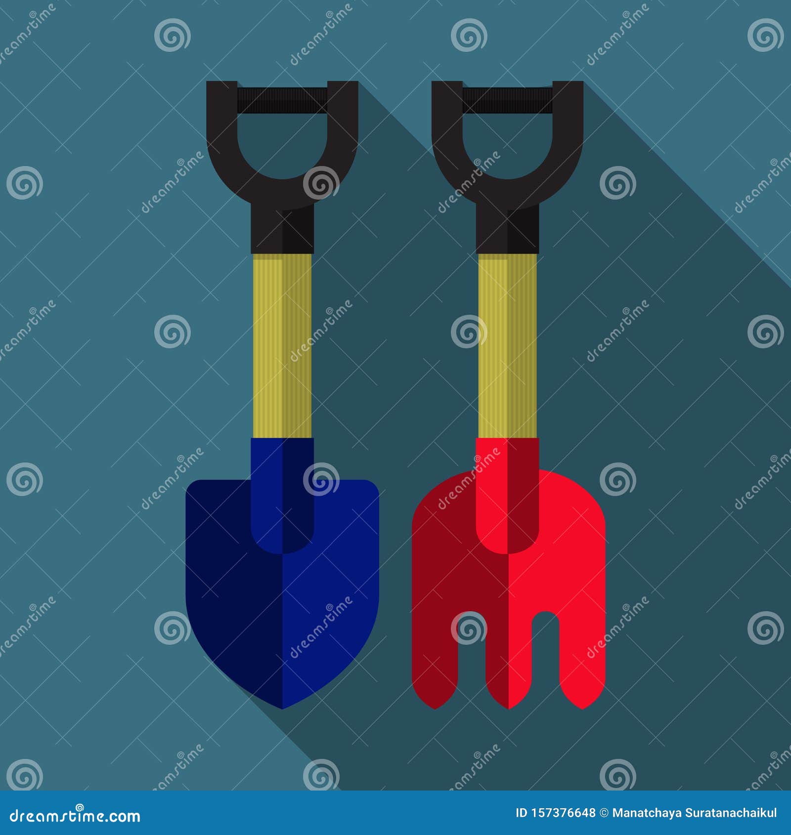 Shovel and rake icon. stock illustration. Illustration of care - 157376648